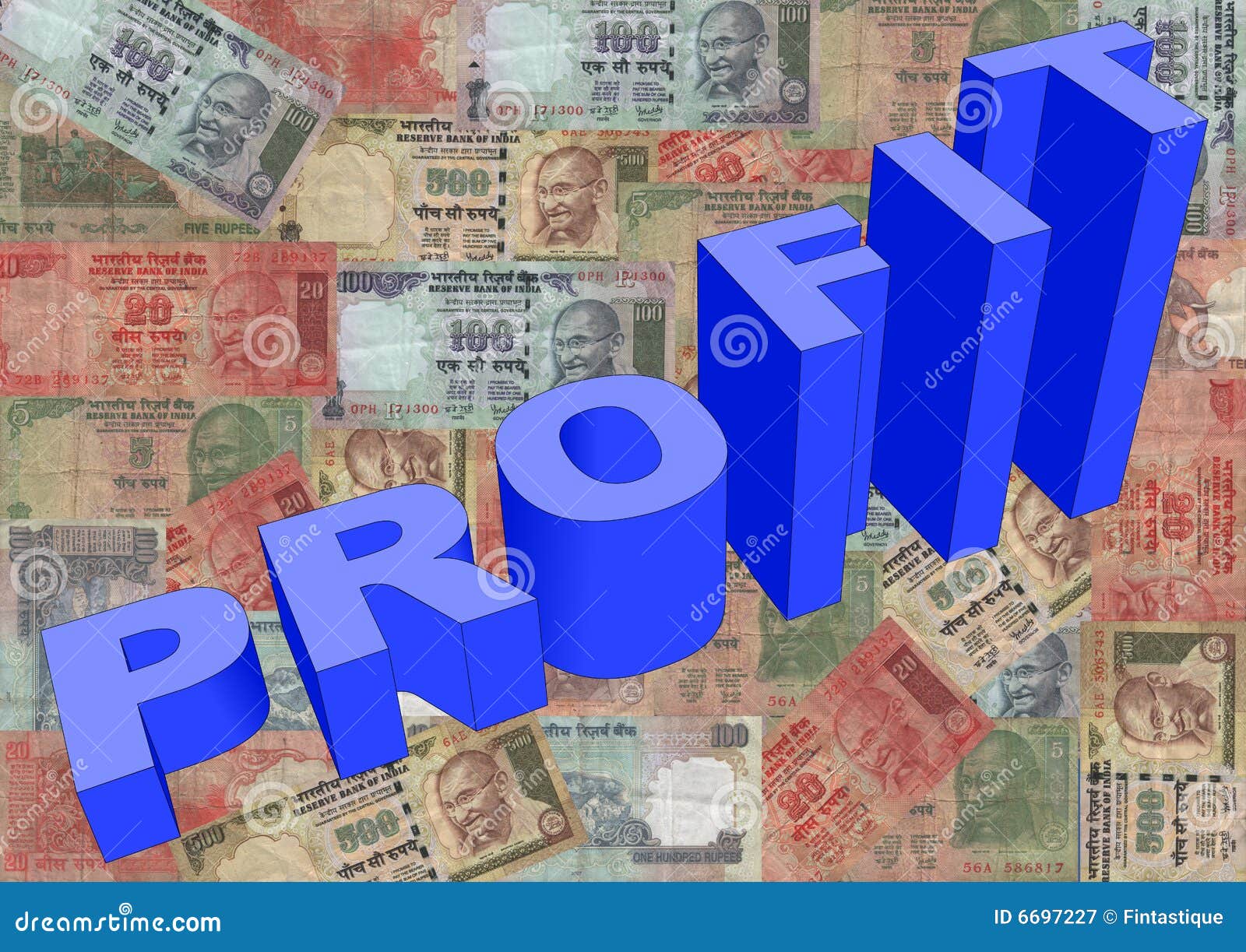 Profit with Indian Rupees stock illustration. Illustration of india ...