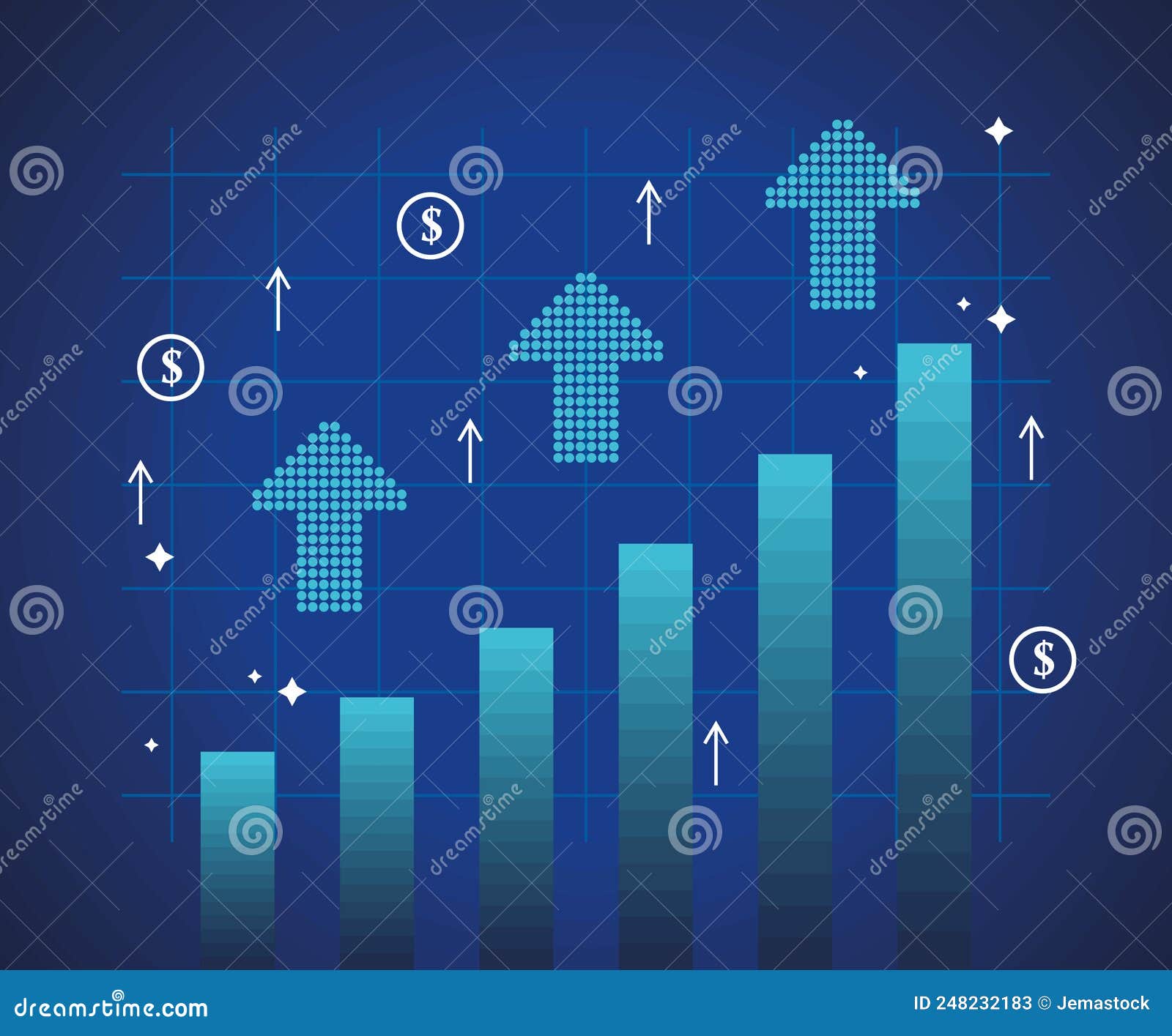 Profit Infographic with Arrows Stock Vector - Illustration of business ...