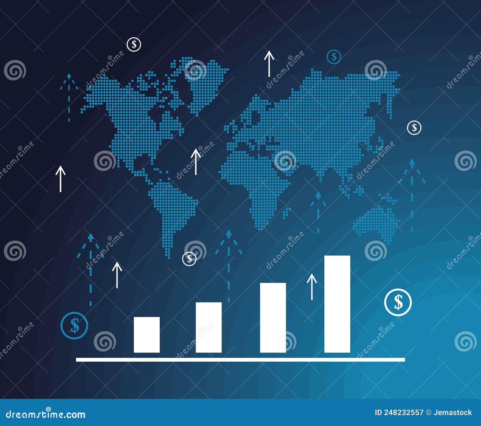 Profit Infographic with Earth Maps Stock Vector - Illustration of ...