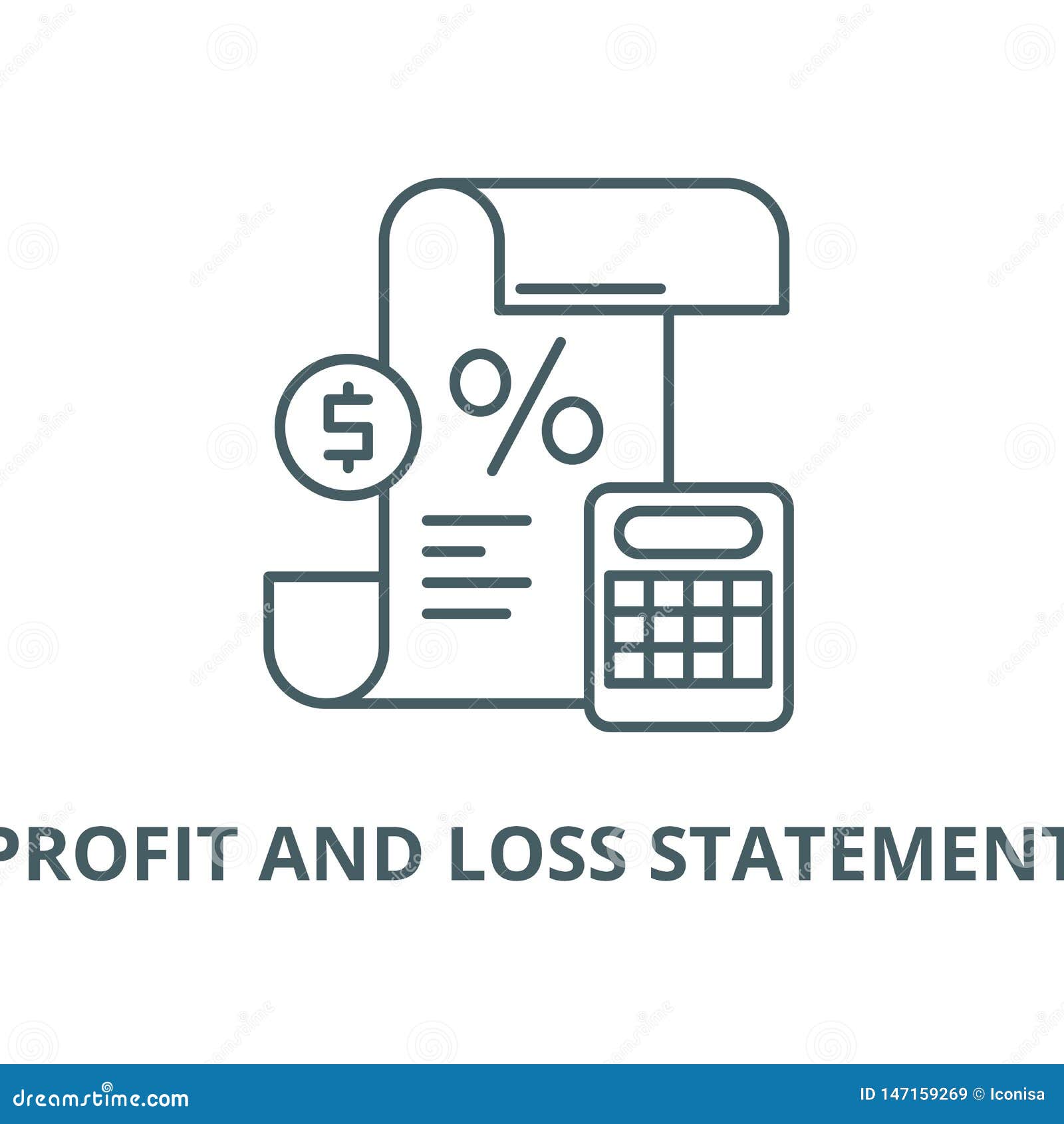Profit and Loss Statement Vector Line Icon, Linear Concept, Outline ...