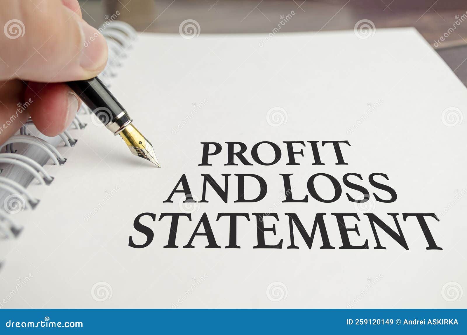 Profit and Loss Statement Words on White Notebook Stock Image - Image ...
