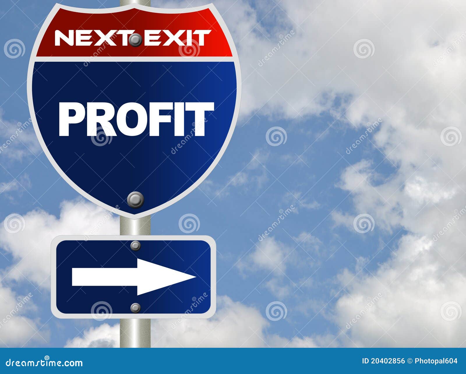 Profit road sign stock photo. Image of blue, direction - 20402856