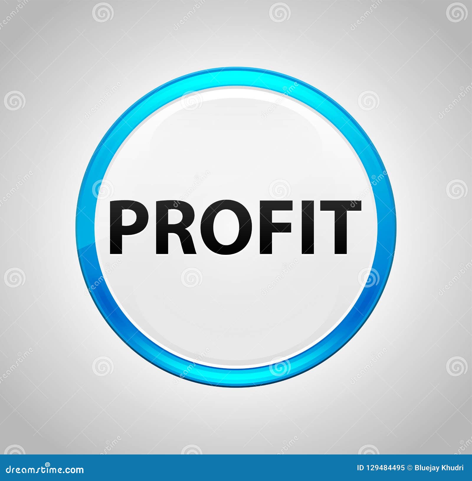 Profit Round Blue Push Button Stock Illustration - Illustration of ...
