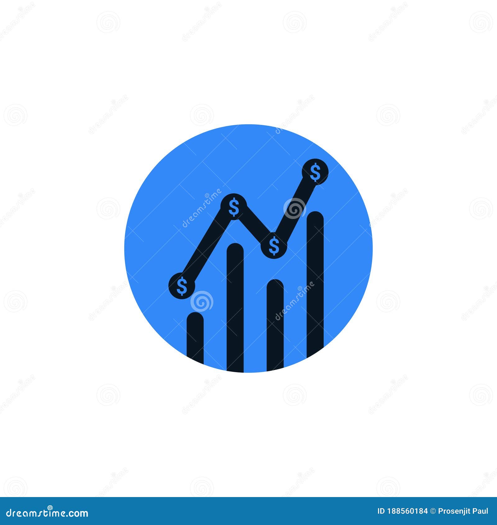 Profit Statistics Icon, Earning Growth Chart Icon Stock Vector ...