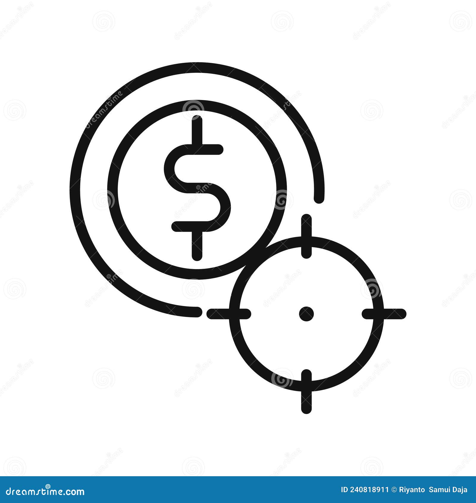 Profit Target Black and White Illustration Stock Vector - Illustration ...