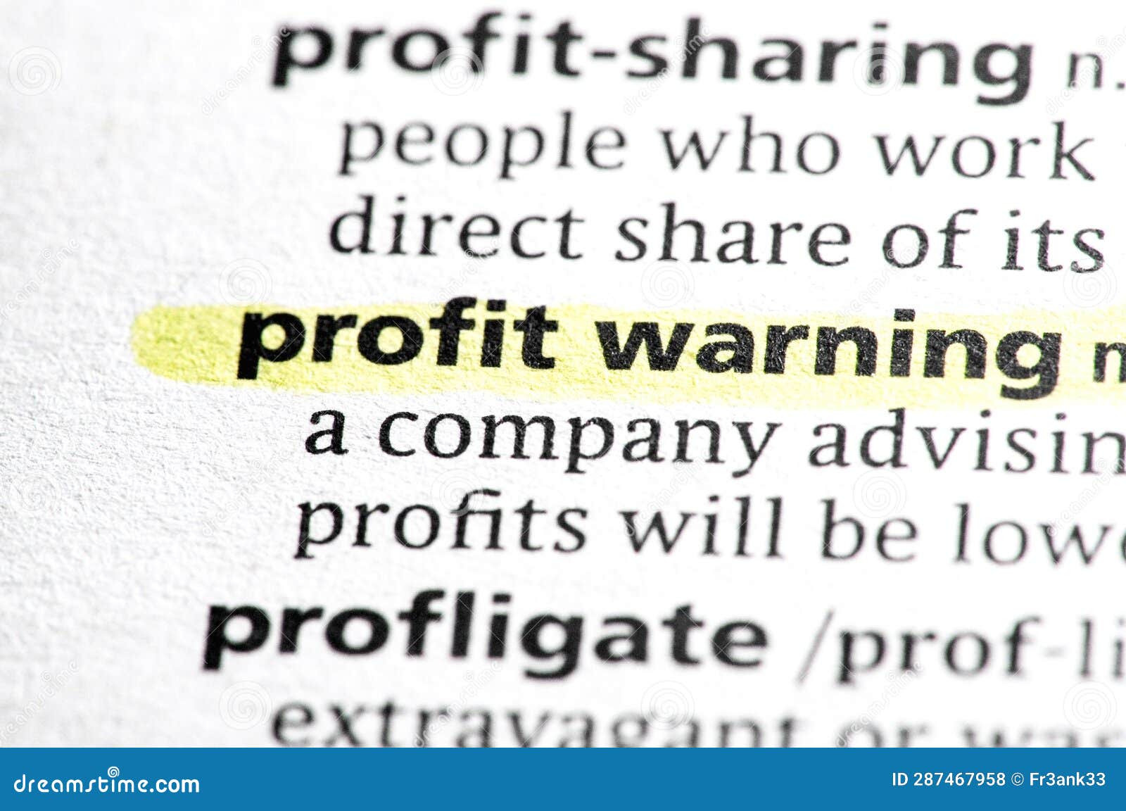 Profit warning stock photo. Image of market, falling - 287467958