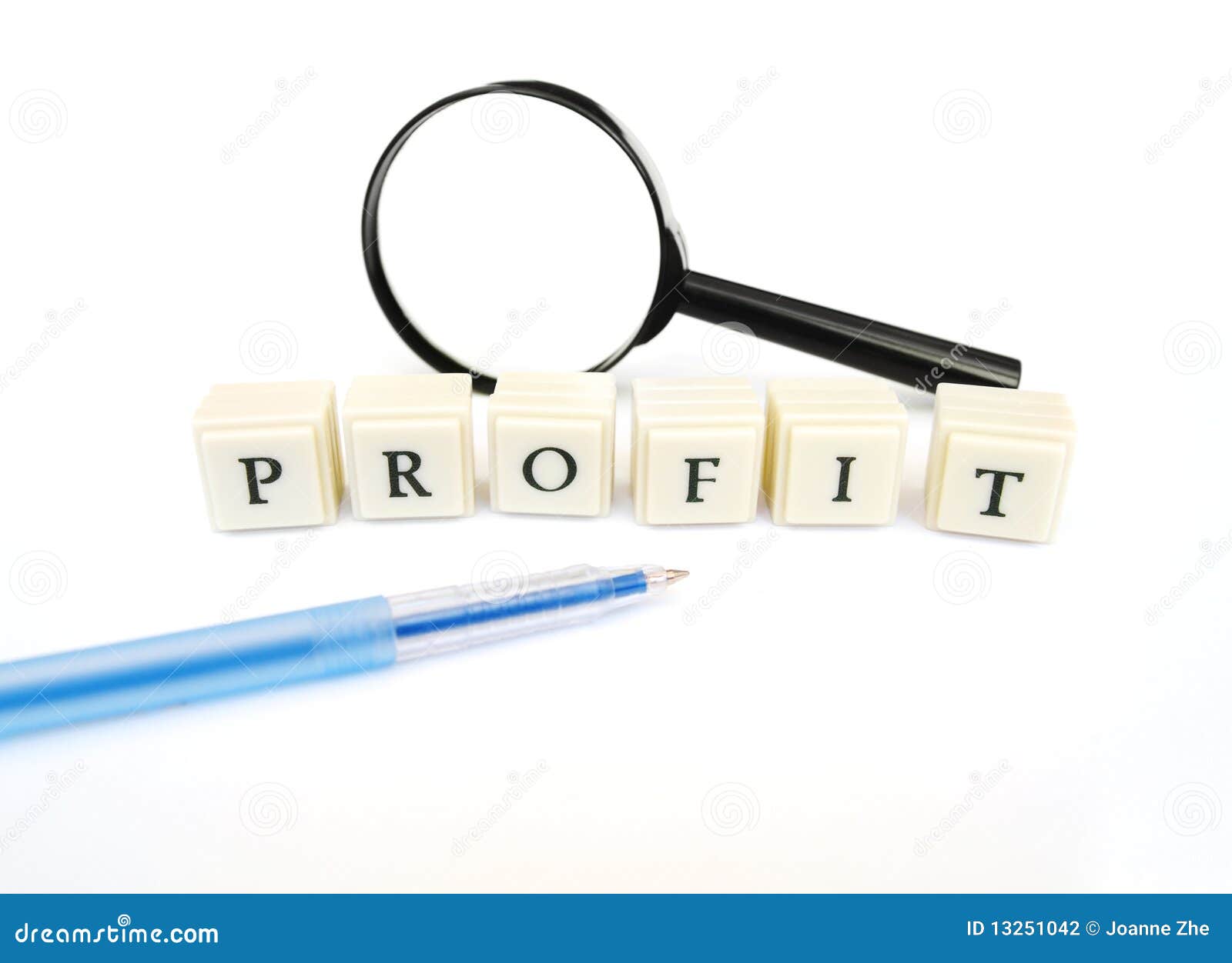 Profit word stock photo. Image of payouts, magnifier - 13251042