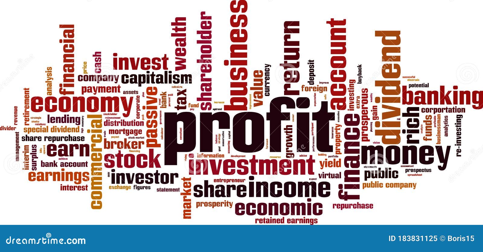 PROFIT Word EXPLANATION Word Isolated On White Background 3d ...