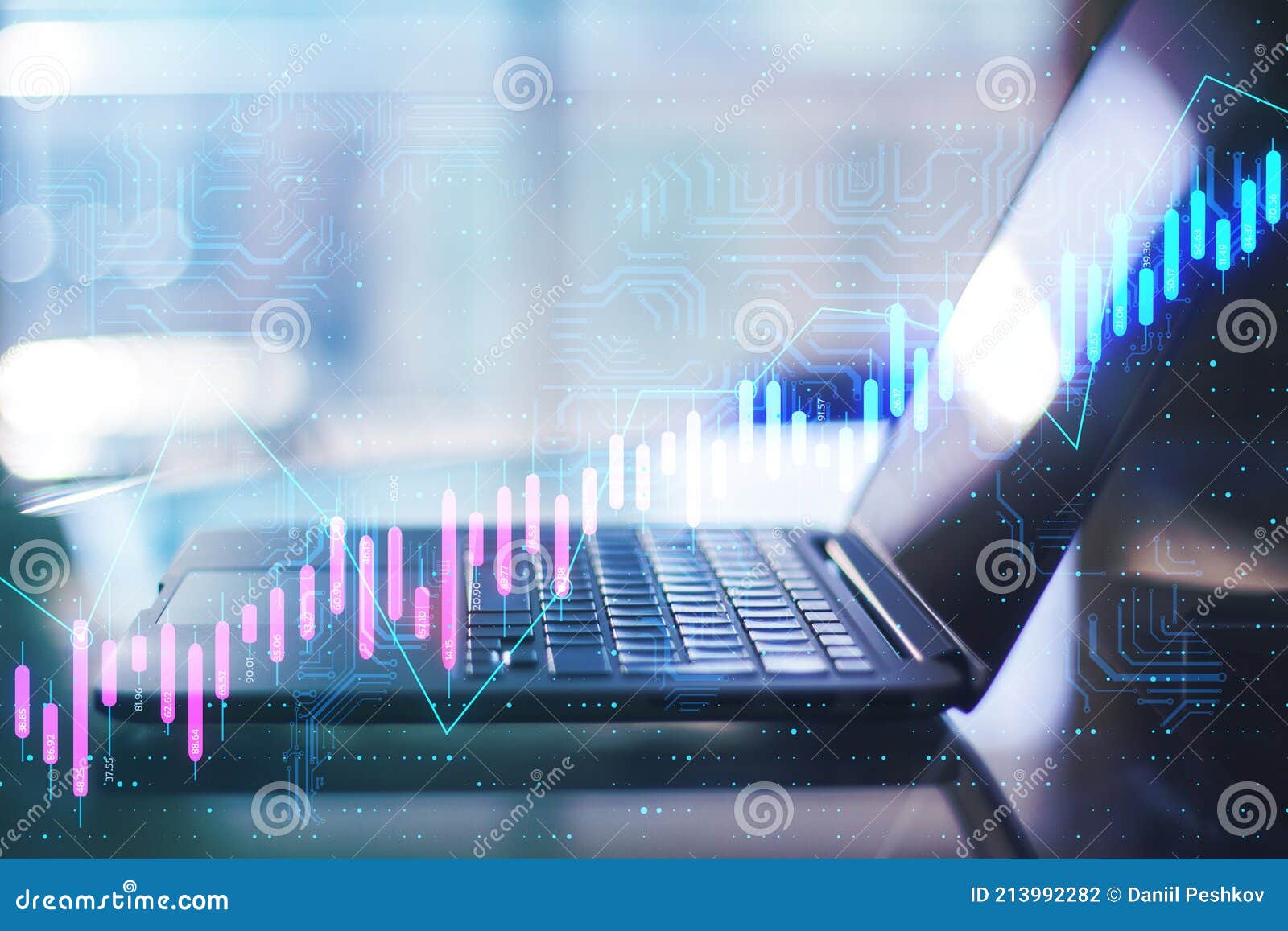 Profitable Algorithmic Trading Concept with Digital Growing Forex Chart ...