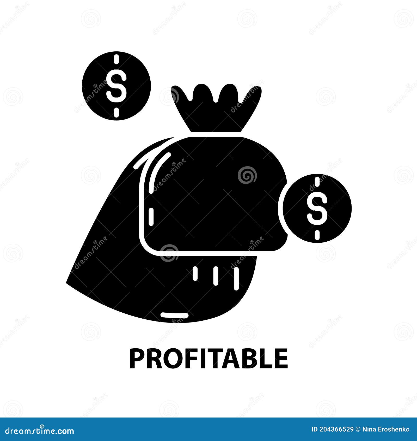 Profitable Icon, Black Vector Sign with Editable Strokes, Concept ...