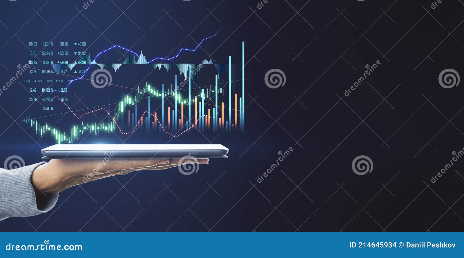 Profitable Investment Concept with Digital Tablet on Human Hand with ...