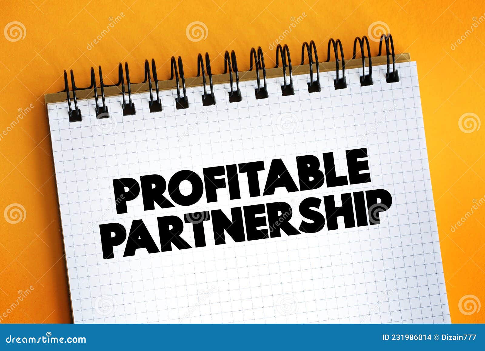 Profitable Partnership Text on Notepad, Concept Background Stock Photo ...