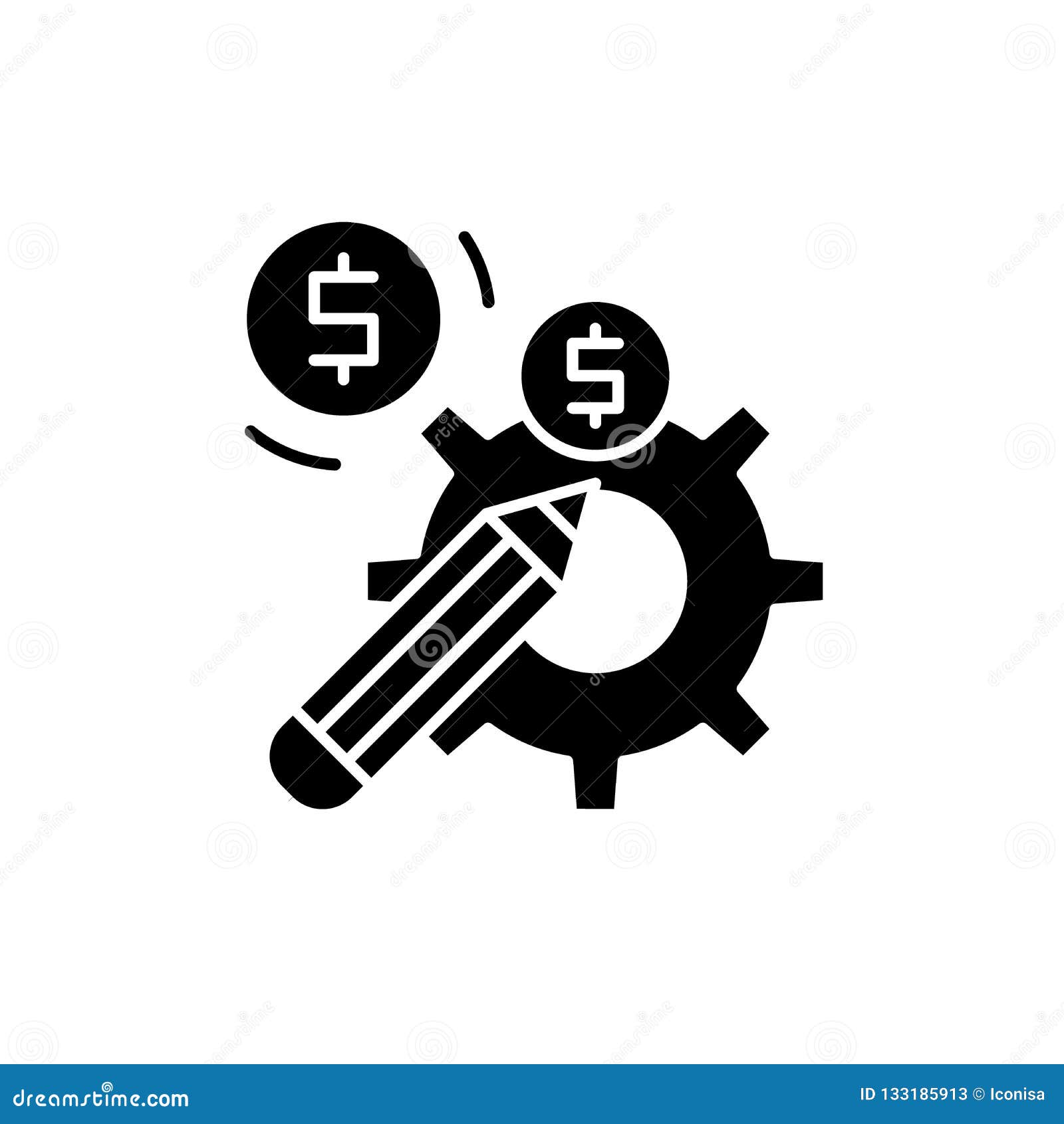 Profitable Solution Black Icon, Vector Sign on Isolated Background ...