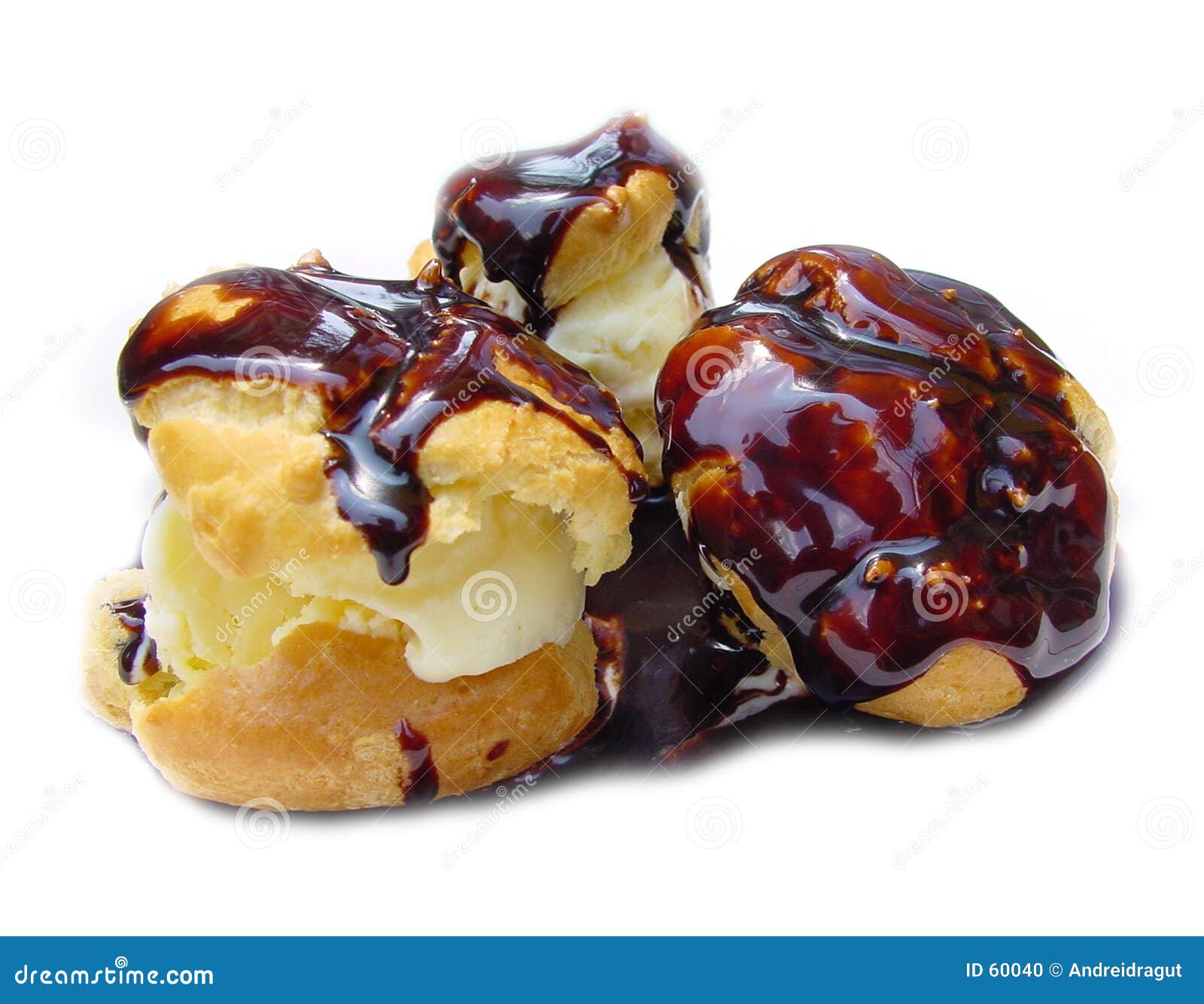 Profiterol stock photo. Image of sweet, syrup, cream, isolated - 60040