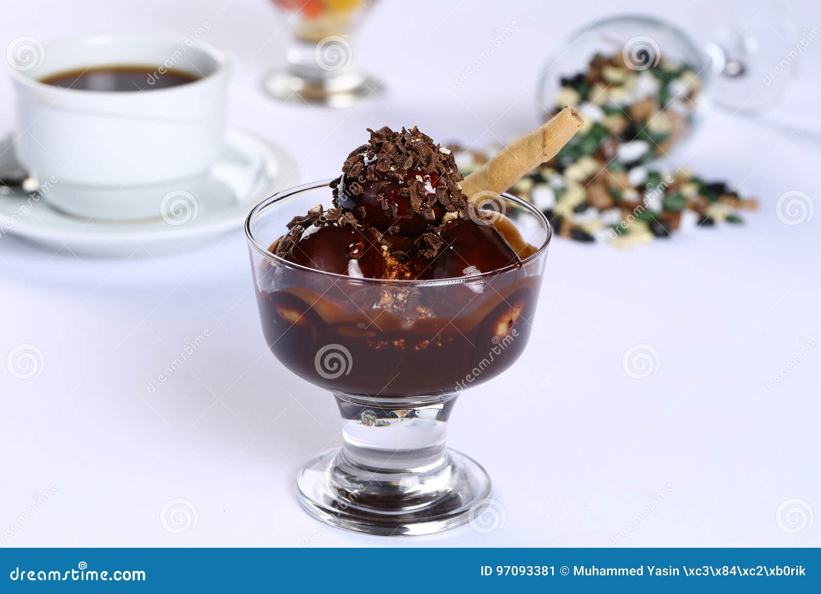 Profiterole dessert stock image. Image of cake, eatnn - 97093381