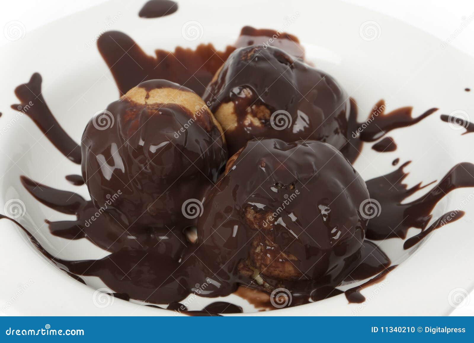 Profiterole, French Dessert Stock Photo - Image of food, chocolate ...