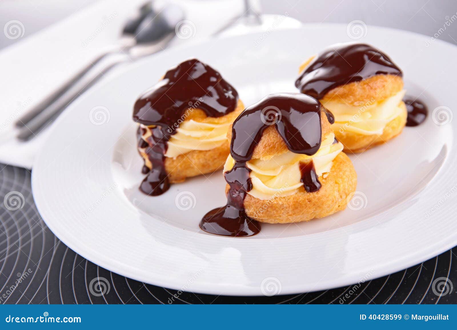 Profiterole, French Puff Pastry Eclairs Royalty-Free Stock Photo ...