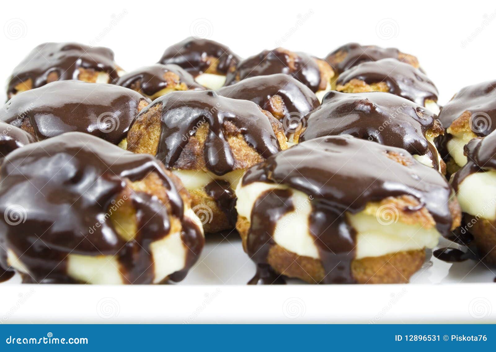 Profiteroles with Chocolate Stock Image - Image of sweet, profiteroles ...