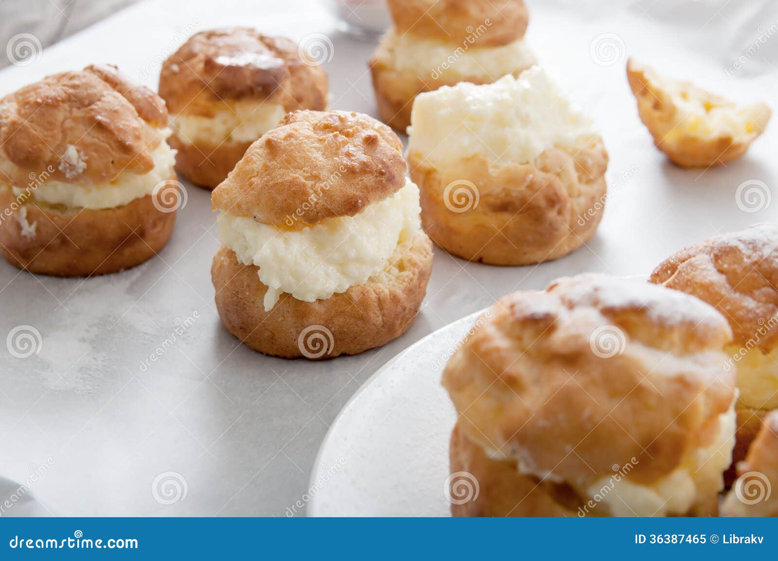 Profiteroles on a plate stock image. Image of diner, profiterole - 36387465