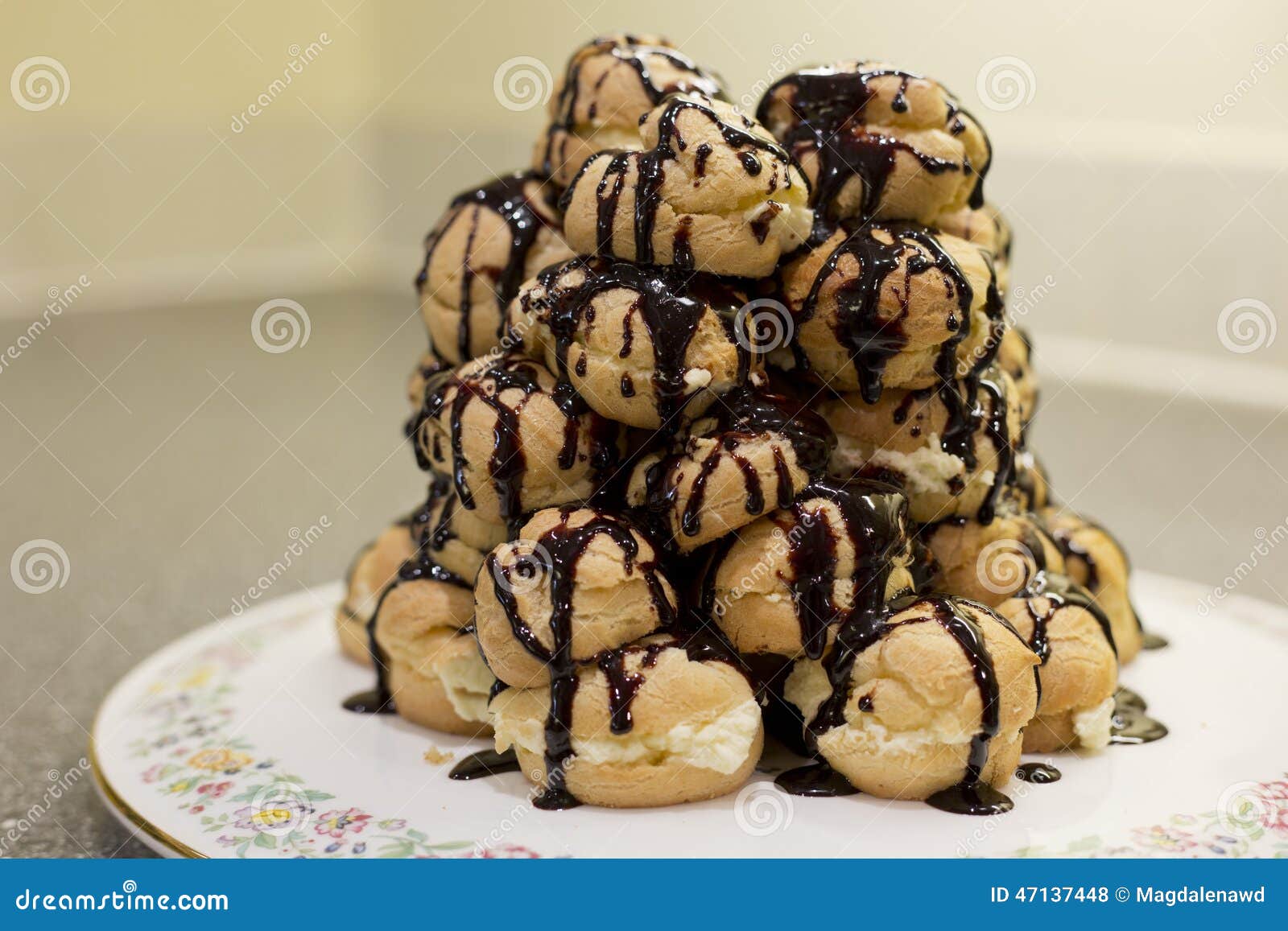 Profiteroles stock photo. Image of cuisine, french, stuffed - 47137448