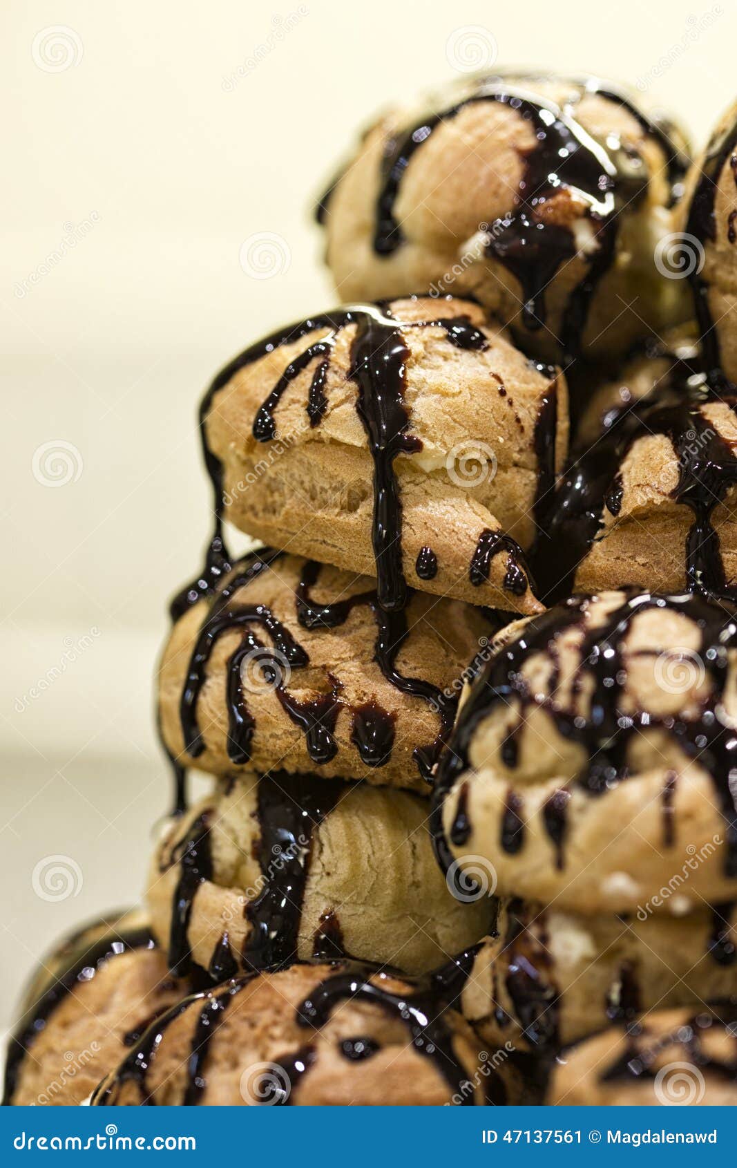 Profiteroles stock image. Image of fresh, covered, choux - 47137561