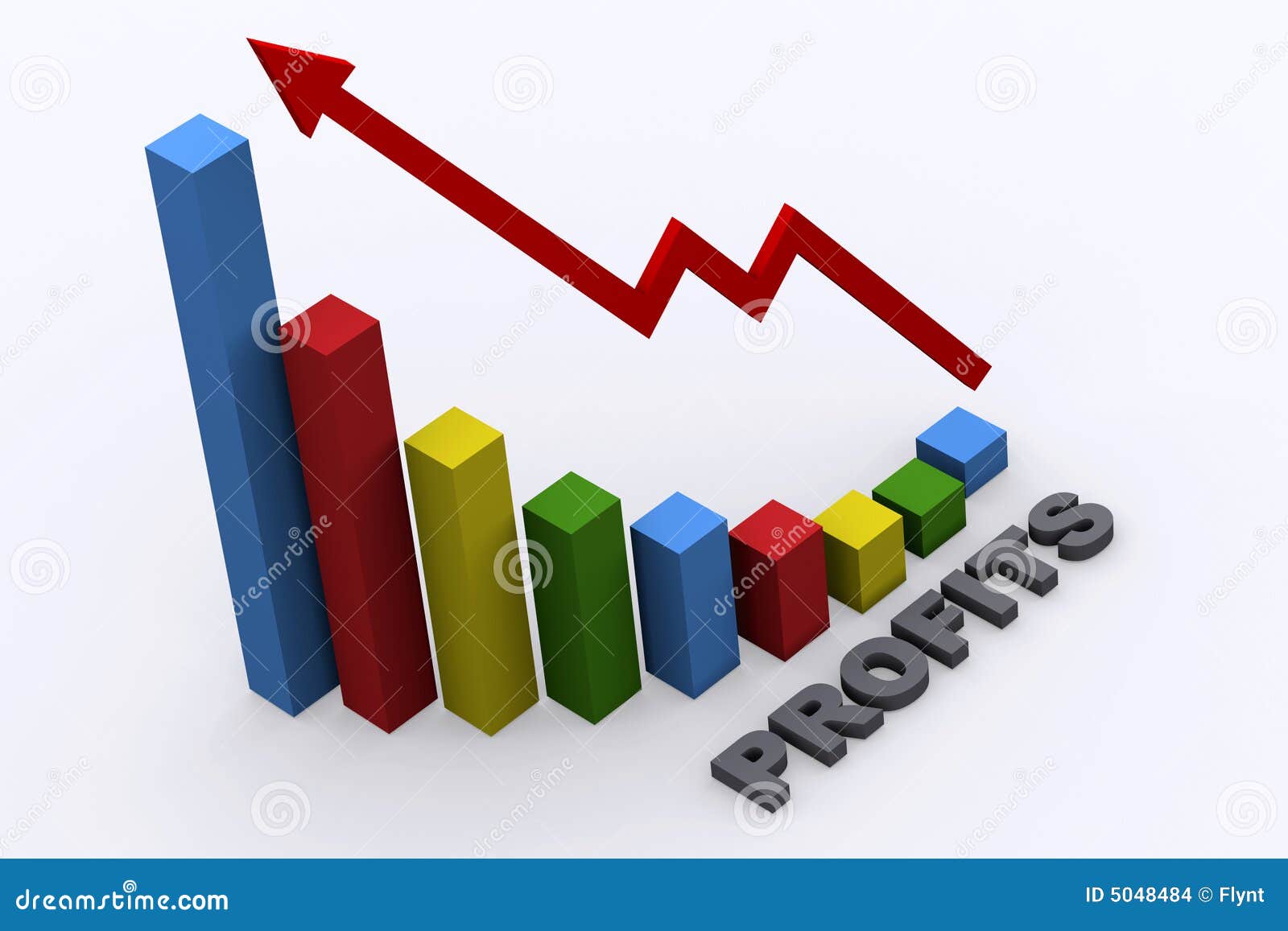 Profits bar chart stock illustration. Illustration of share - 5048484