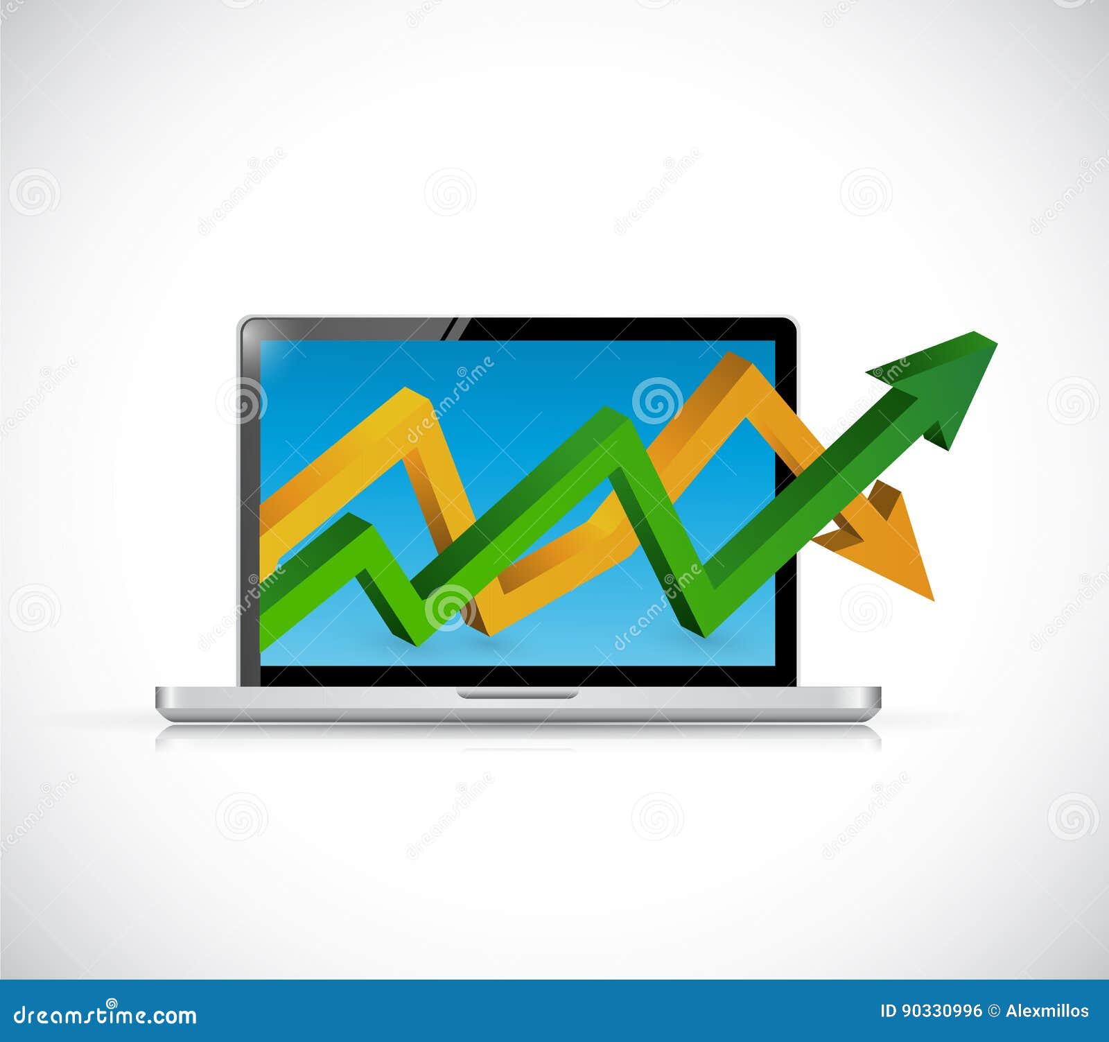 Profits Graph Over a Computer. Concept Stock Illustration ...