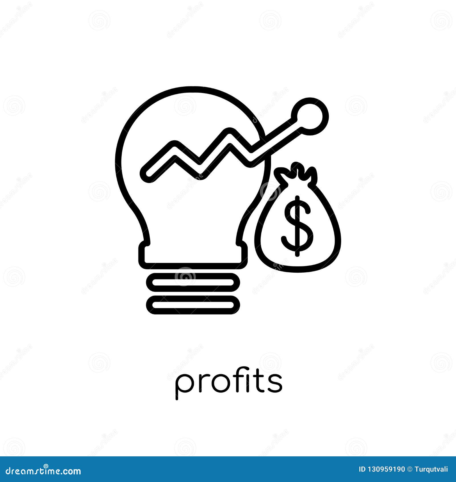 Profits Icon from Collection. Stock Vector - Illustration of line ...