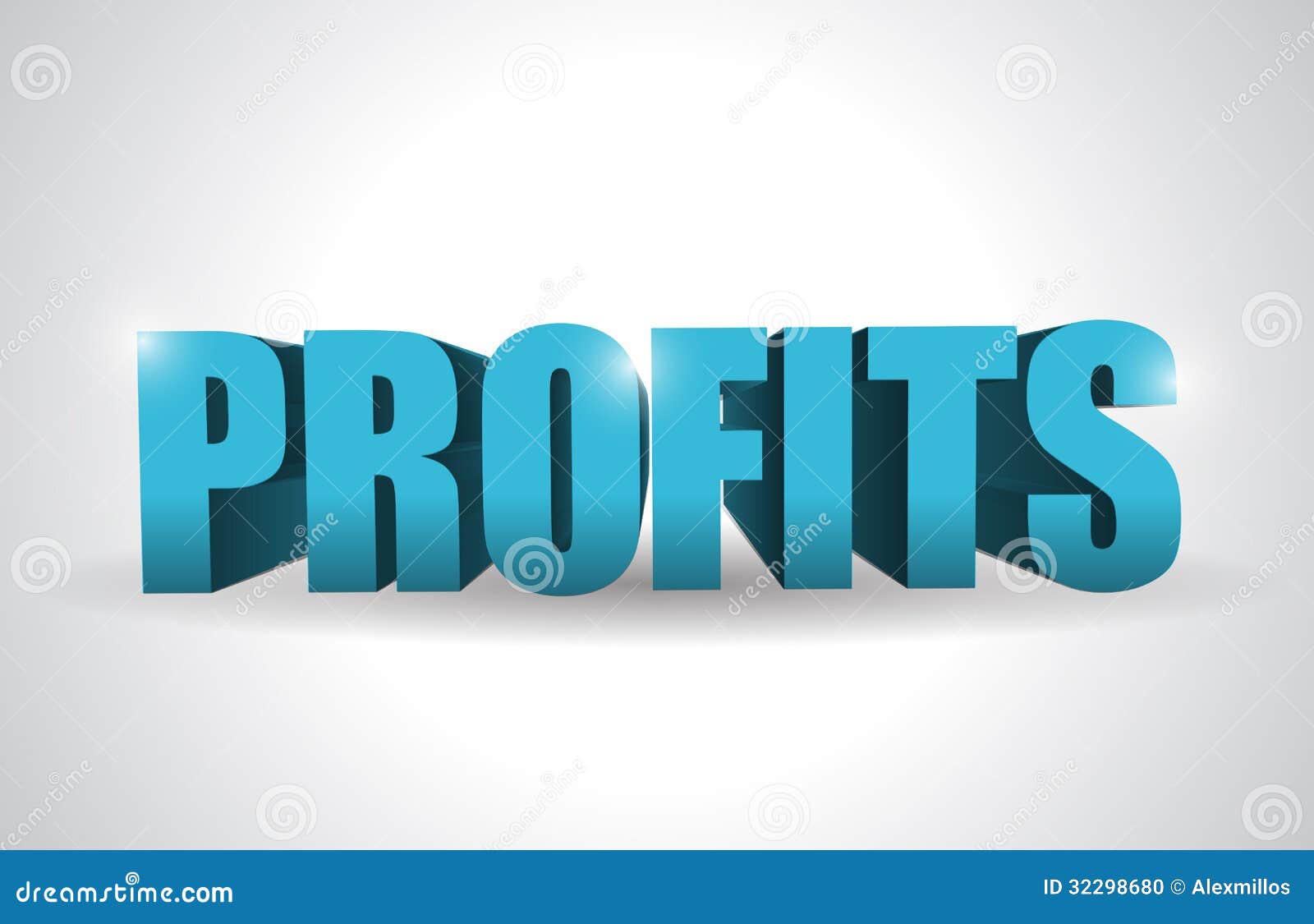 Profits Text Illustration Design Over Stock Illustration - Illustration ...
