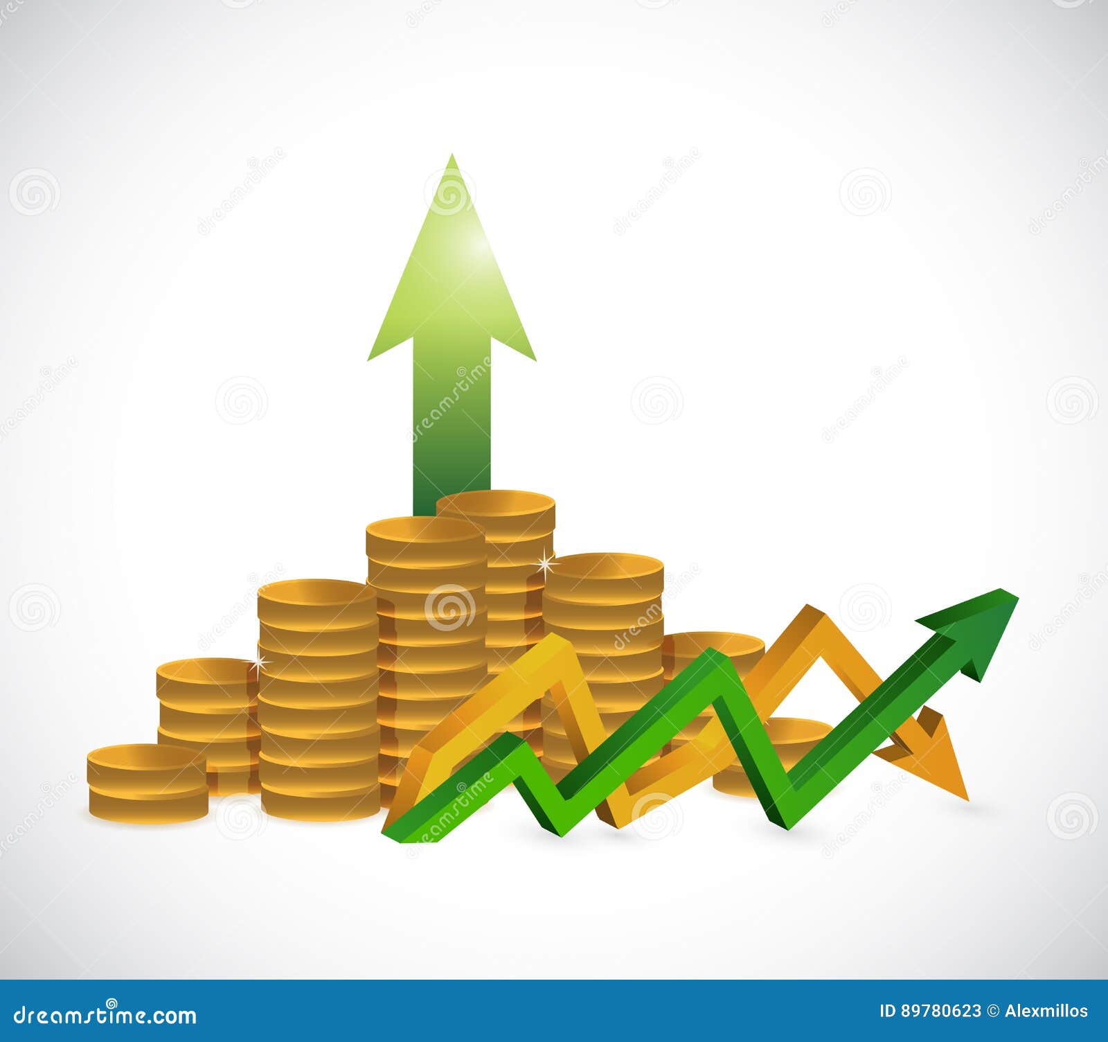 Profits Up and Down Arrow Graph Isolated Stock Illustration ...