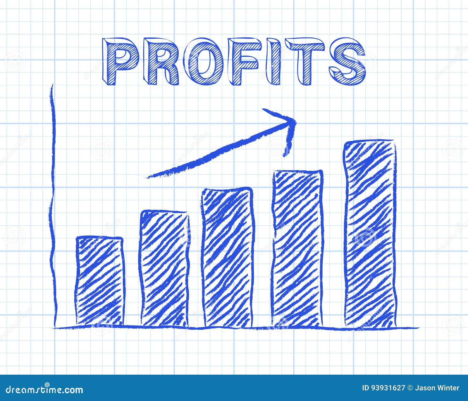 Profits Up Graph Paper stock vector. Illustration of display - 93931627
