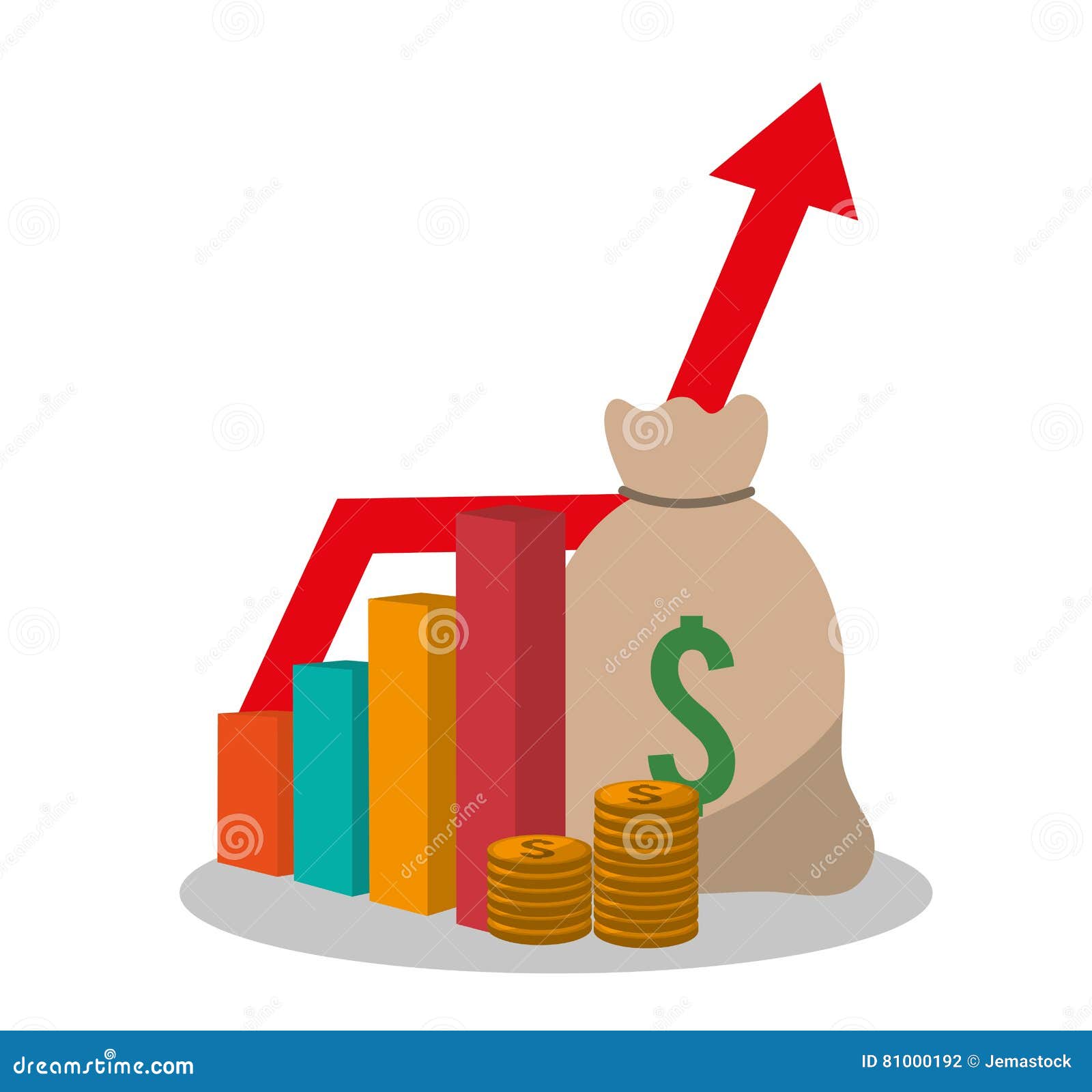 Profitto Della Borsa E Progettazione Dei Soldi Illustrazione Vettoriale ...