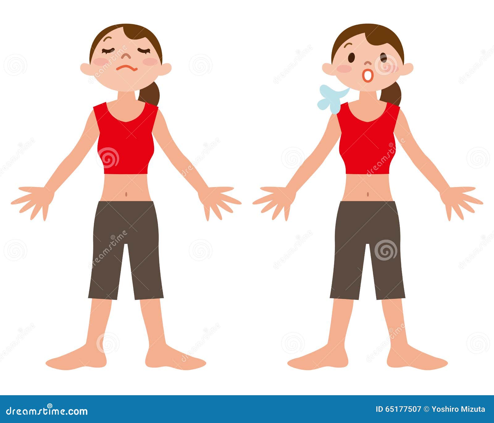 Profundamente respirando ilustração do vetor. Ilustração de menina ...