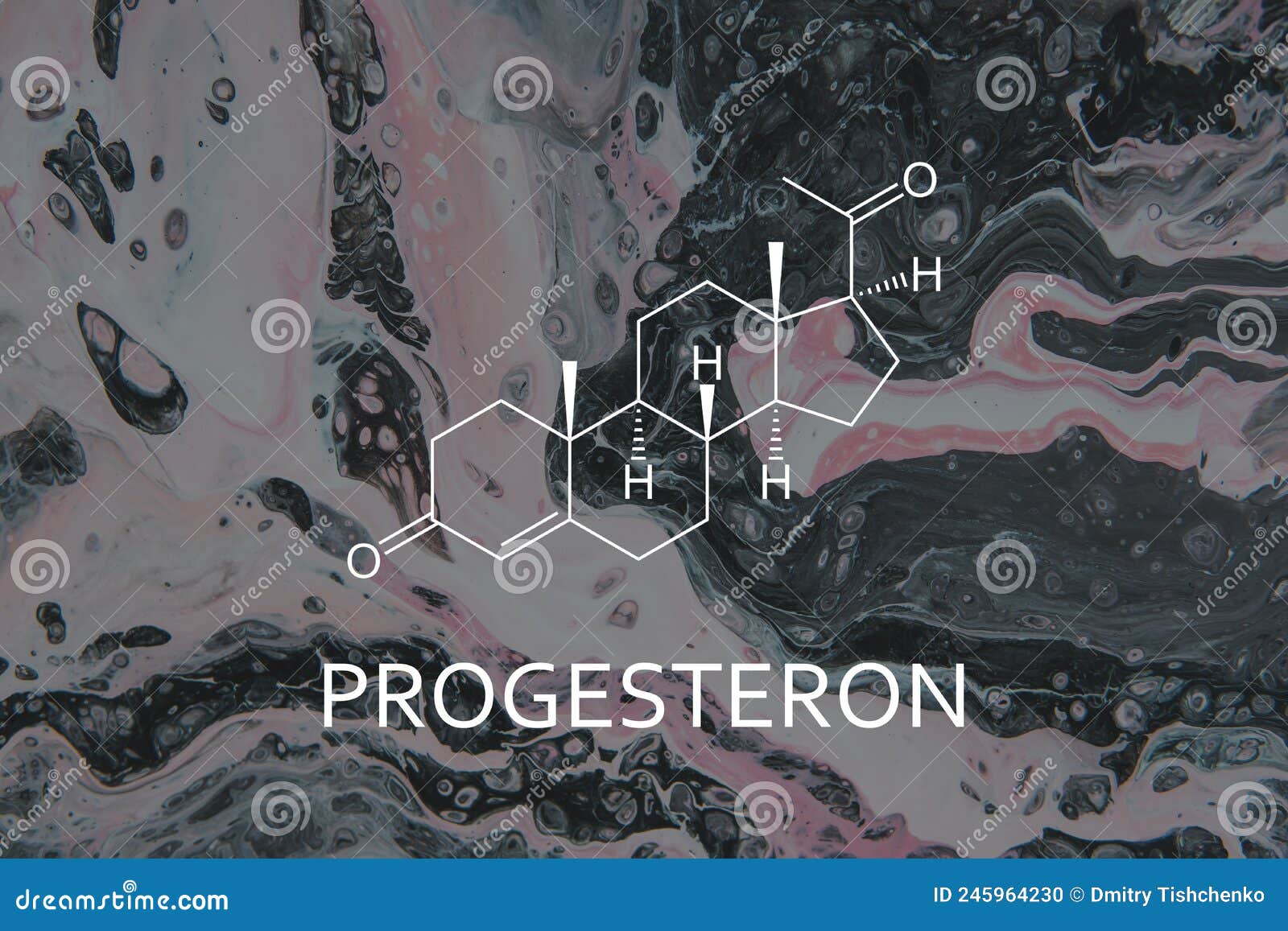 Progesterone Chemical Formula Hand with Pen Drawing Stock Photo - Image ...