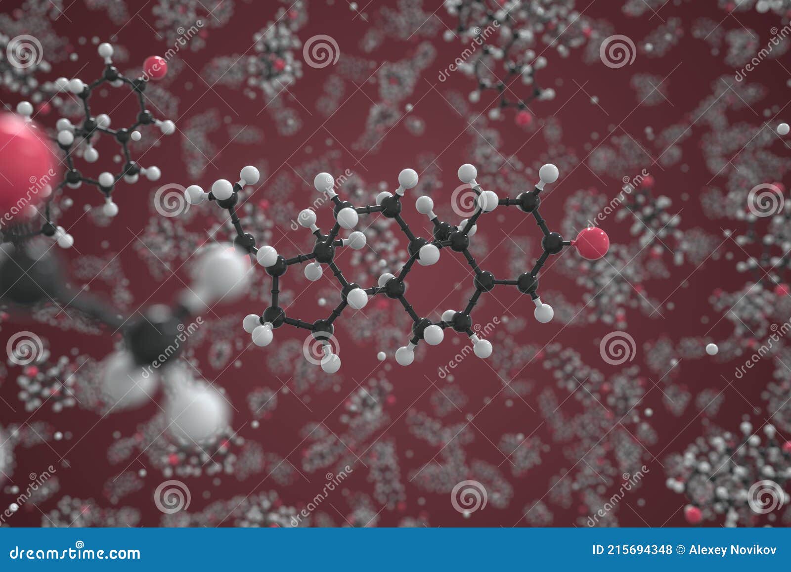 Progesterone Molecule, Scientific Molecular Model, 3d Rendering Stock ...