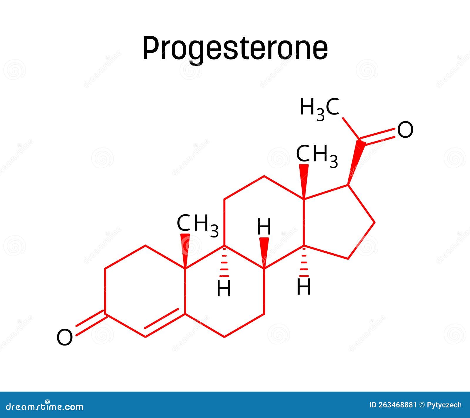 Progesterone Structural Formula of Molecular Structure Stock Vector ...