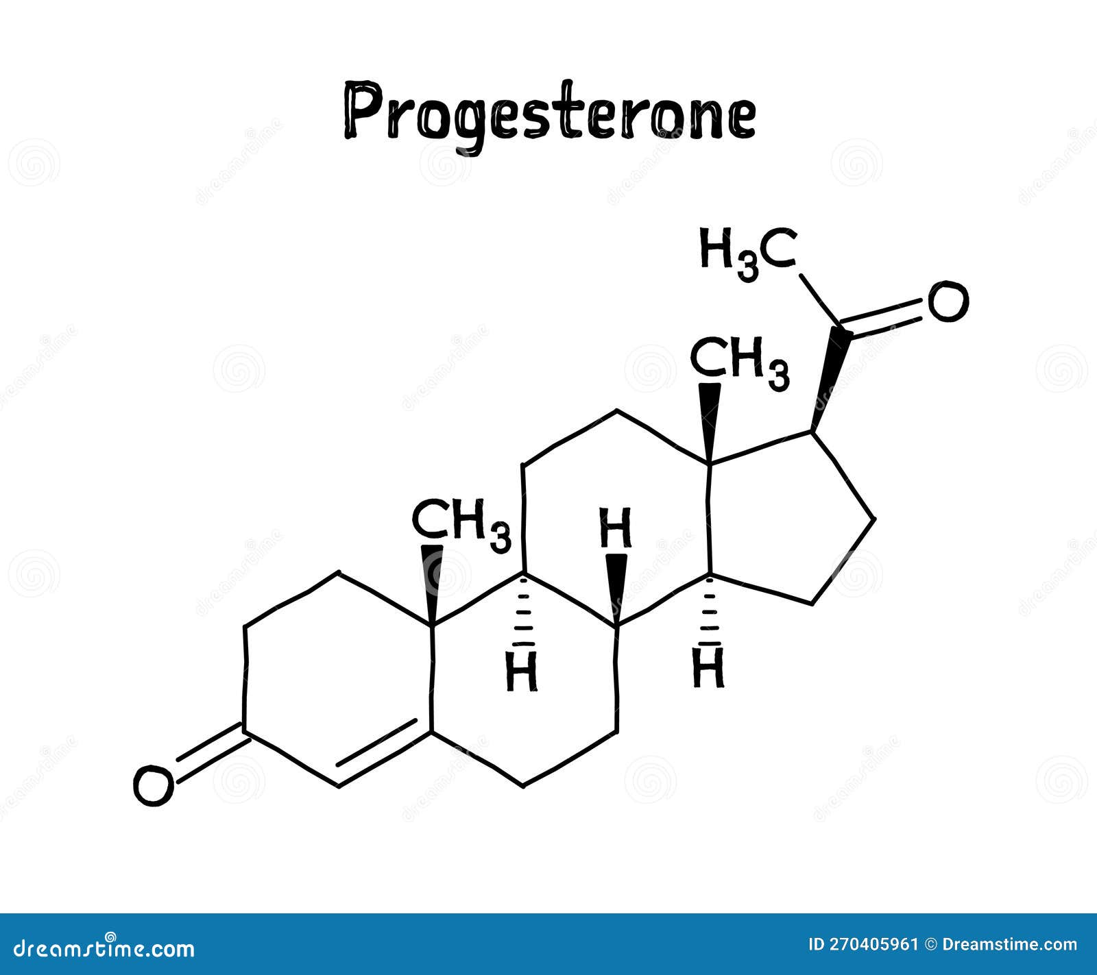 Progesterone Structural Formula of Molecular Structure Stock ...