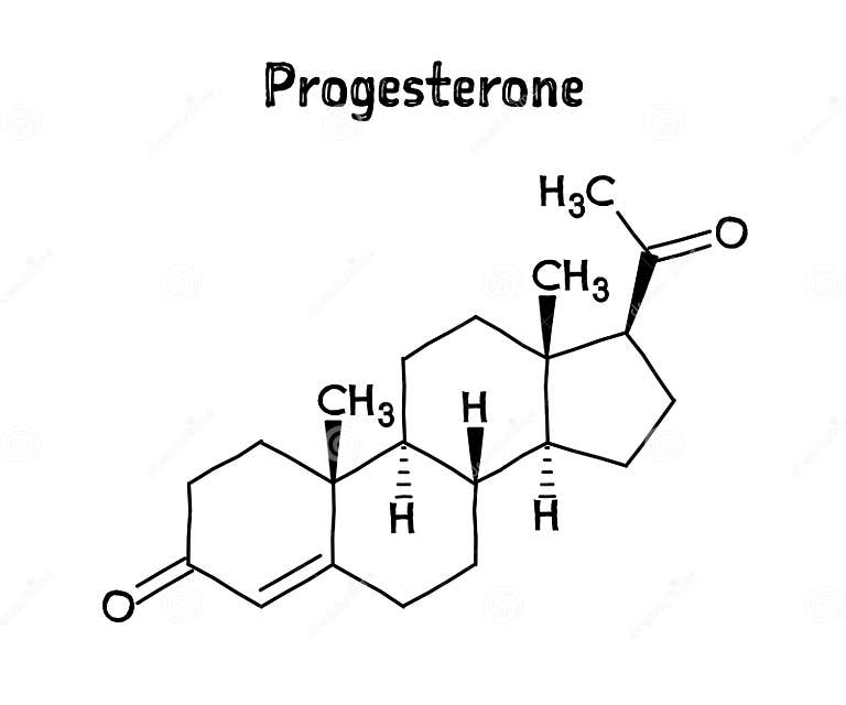 Progesterone Structural Formula of Molecular Structure Stock ...
