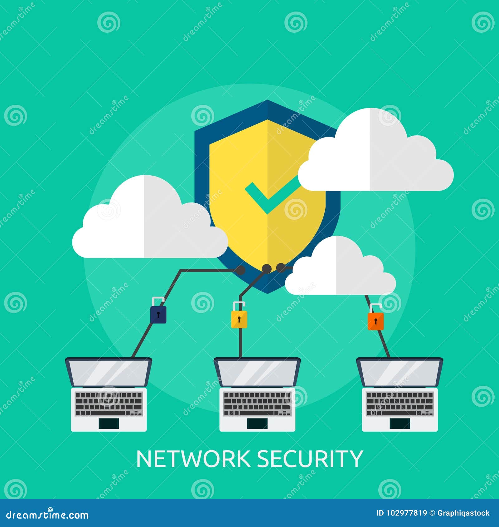 Progettazione Concettuale Di Sicurezza Della Rete Illustrazione ...