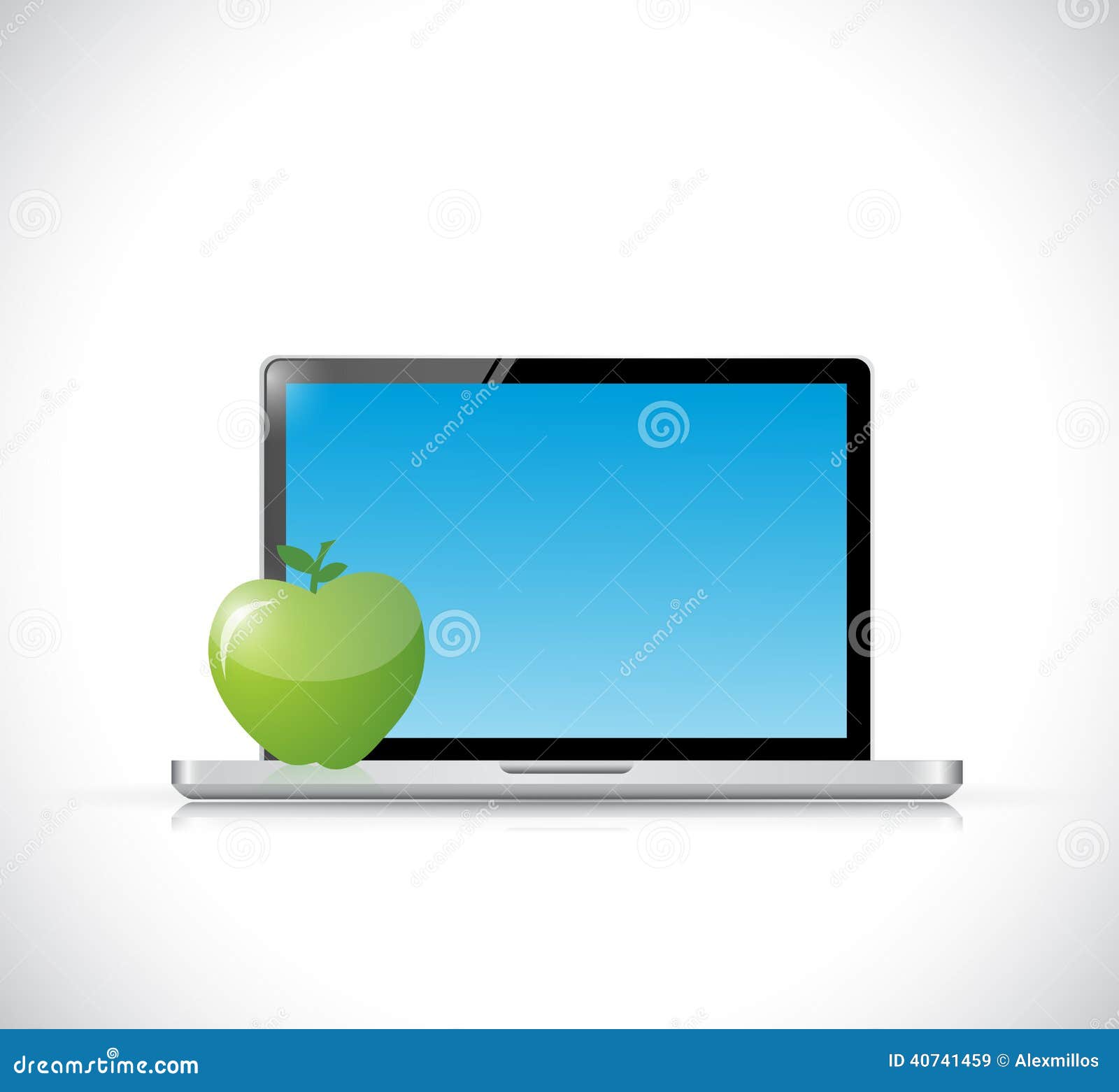 Progettazione Dell'illustrazione Della Mela E Del Computer ...