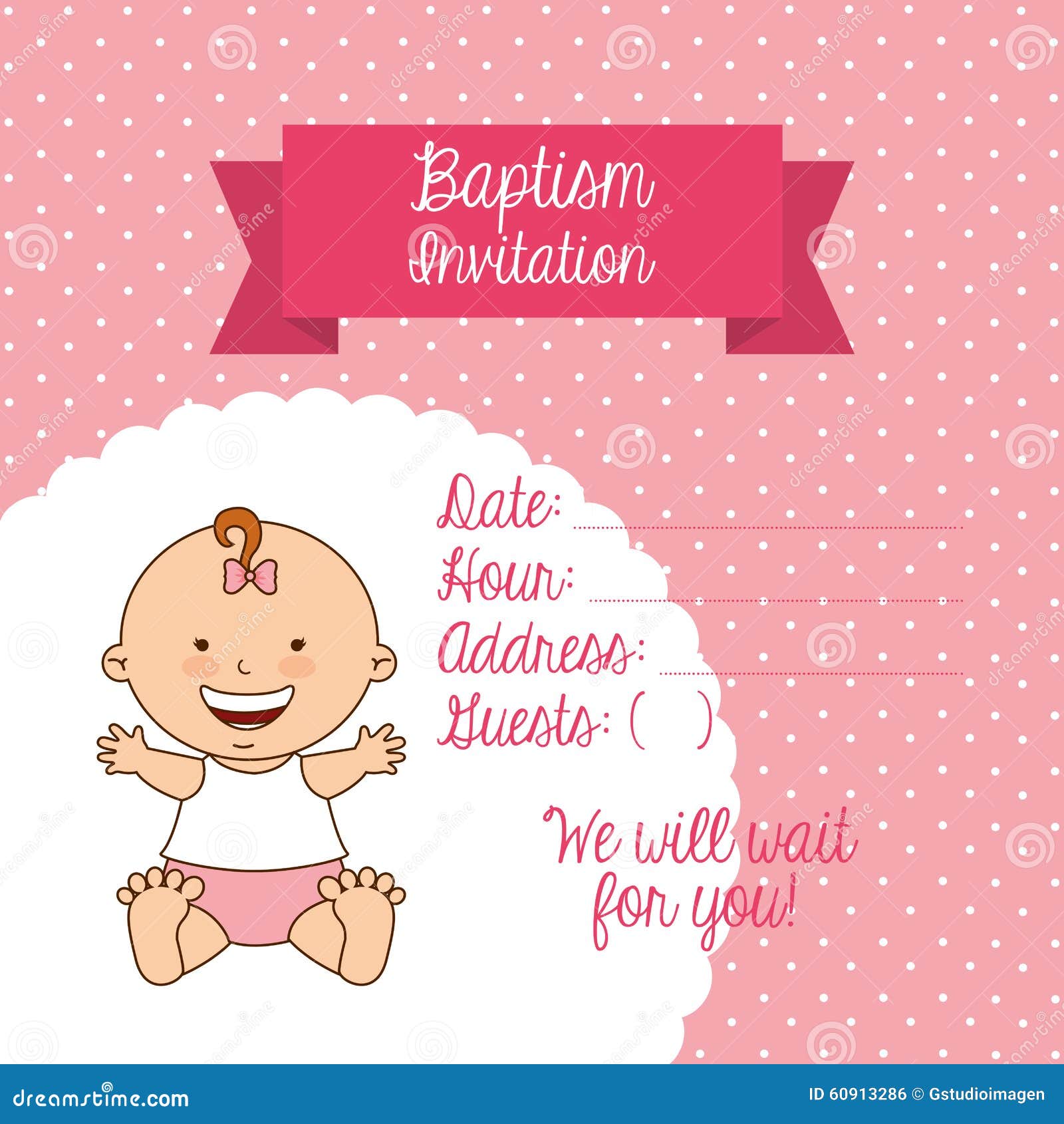 Progettazione Dell'invito Di Battesimo Illustrazione Vettoriale ...