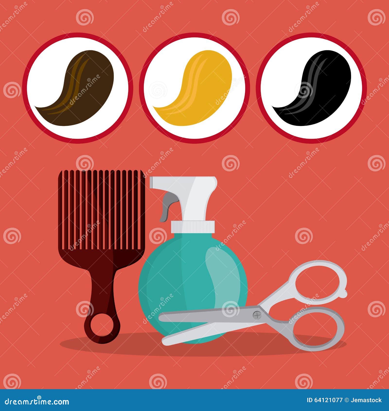 Progettazione Delle Icone Del Parrucchiere Illustrazione Vettoriale ...