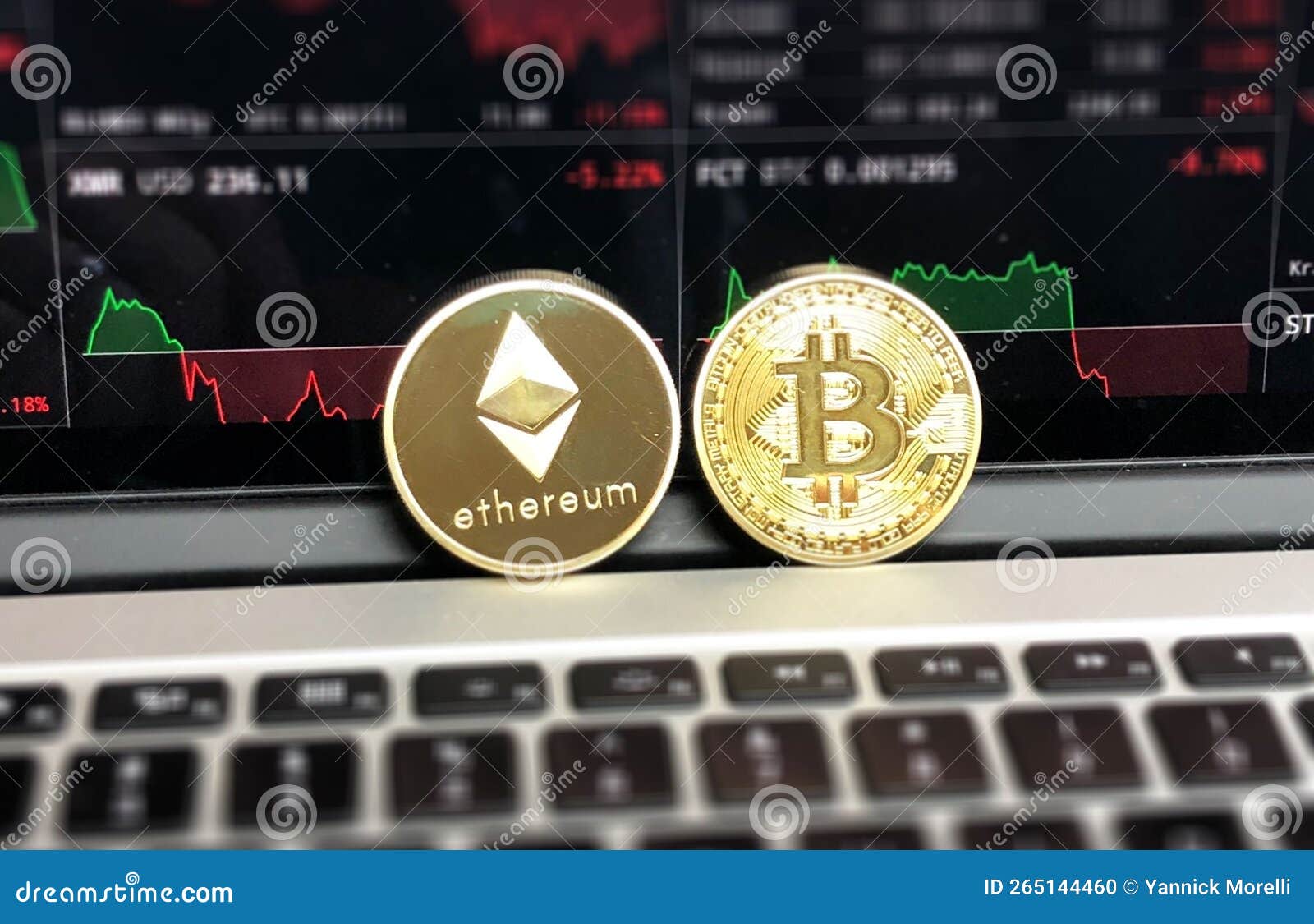 Bitcoin BTC Cryptocurrency Coins. Stock Market Concept Bitcoin is the ...