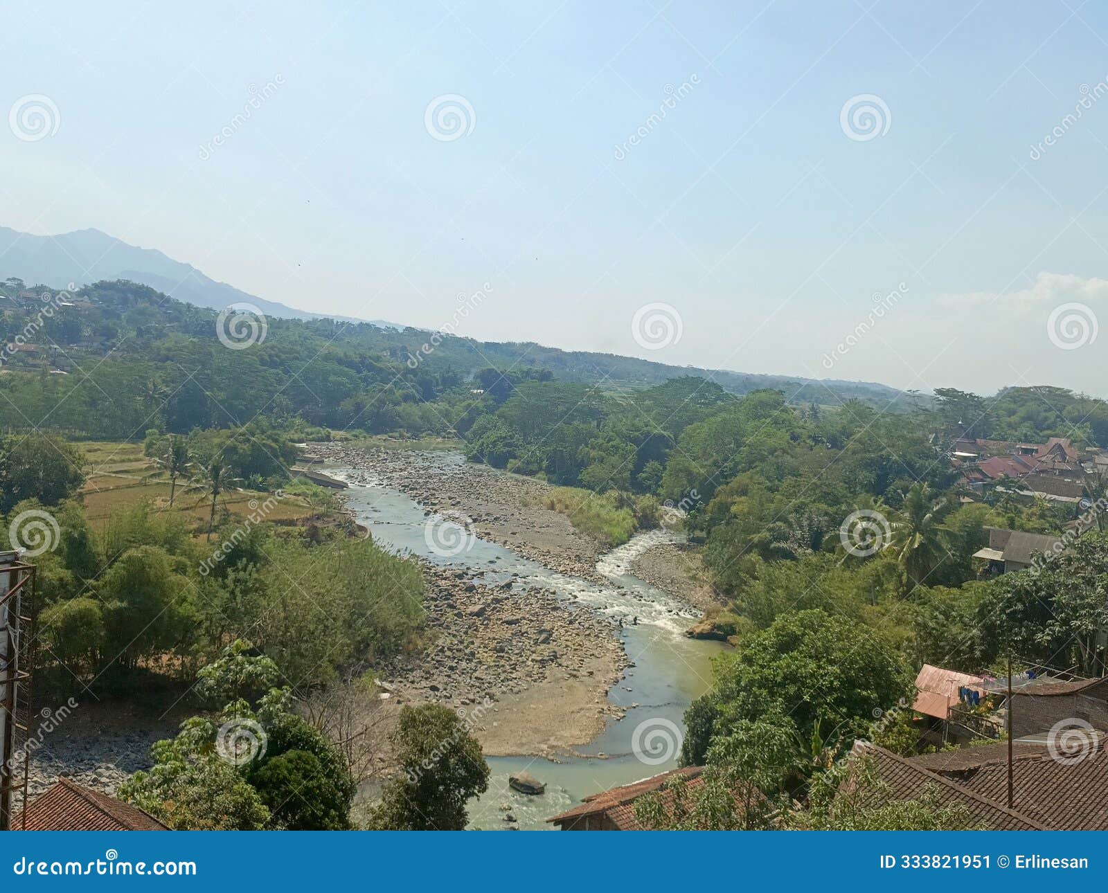 Progo River View from a Rooftop Stock Image - Image of landscape ...