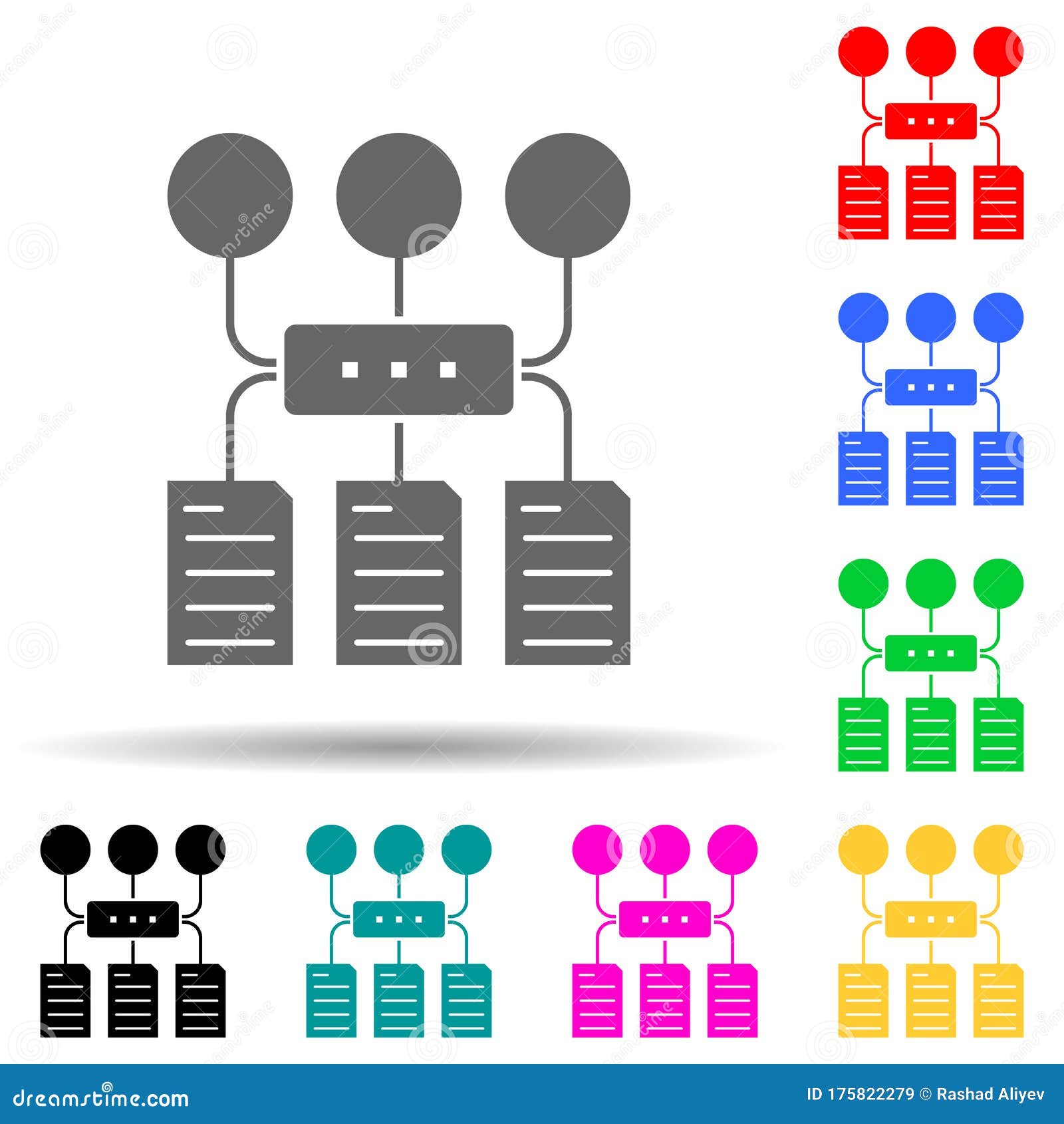 Program Algorithm Multi Color Style Icon Simple Glyph Flat Vector Of