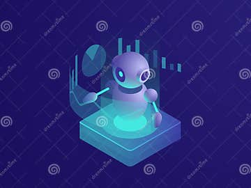 Program Analyzing, Ai Robot, Artificial Intelligence Automated Process of Data Reporting ...