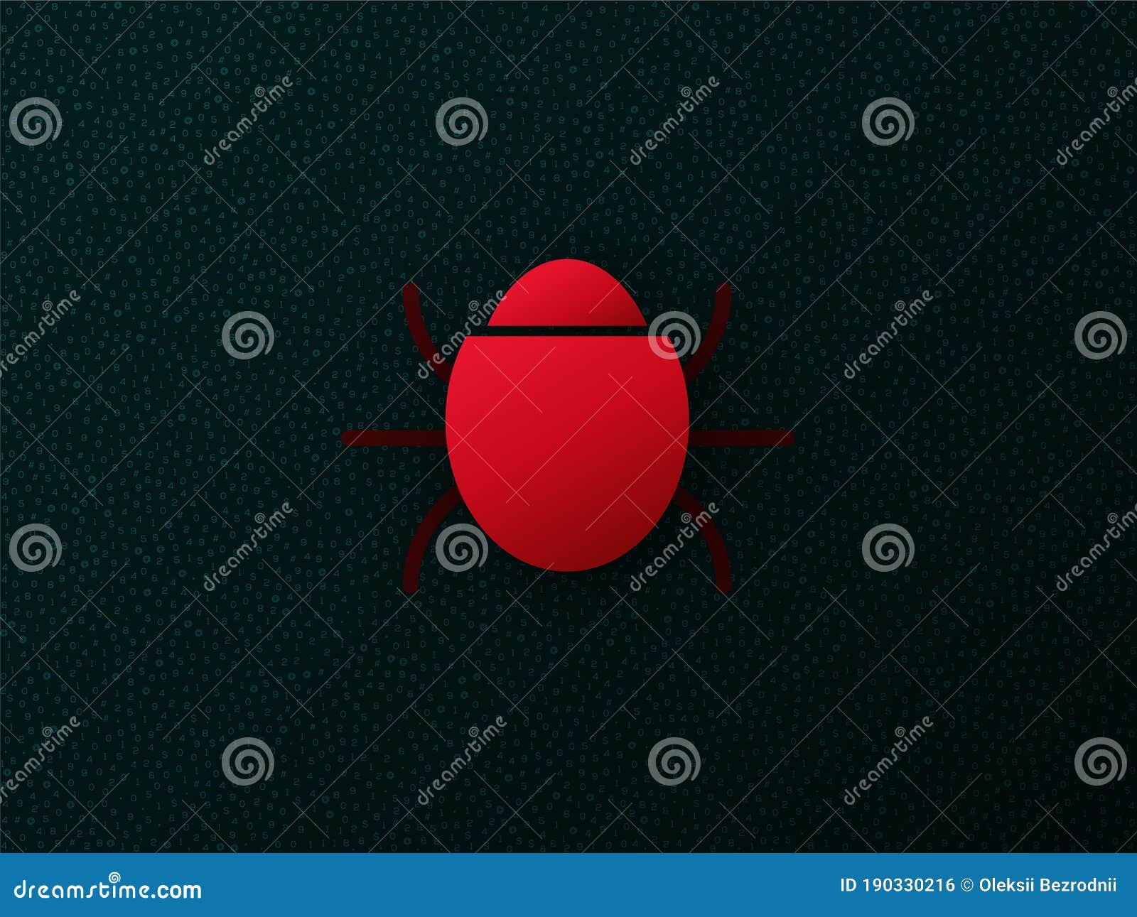Program Bug Code . Red Abstract Beetle on Background of Green Code ...