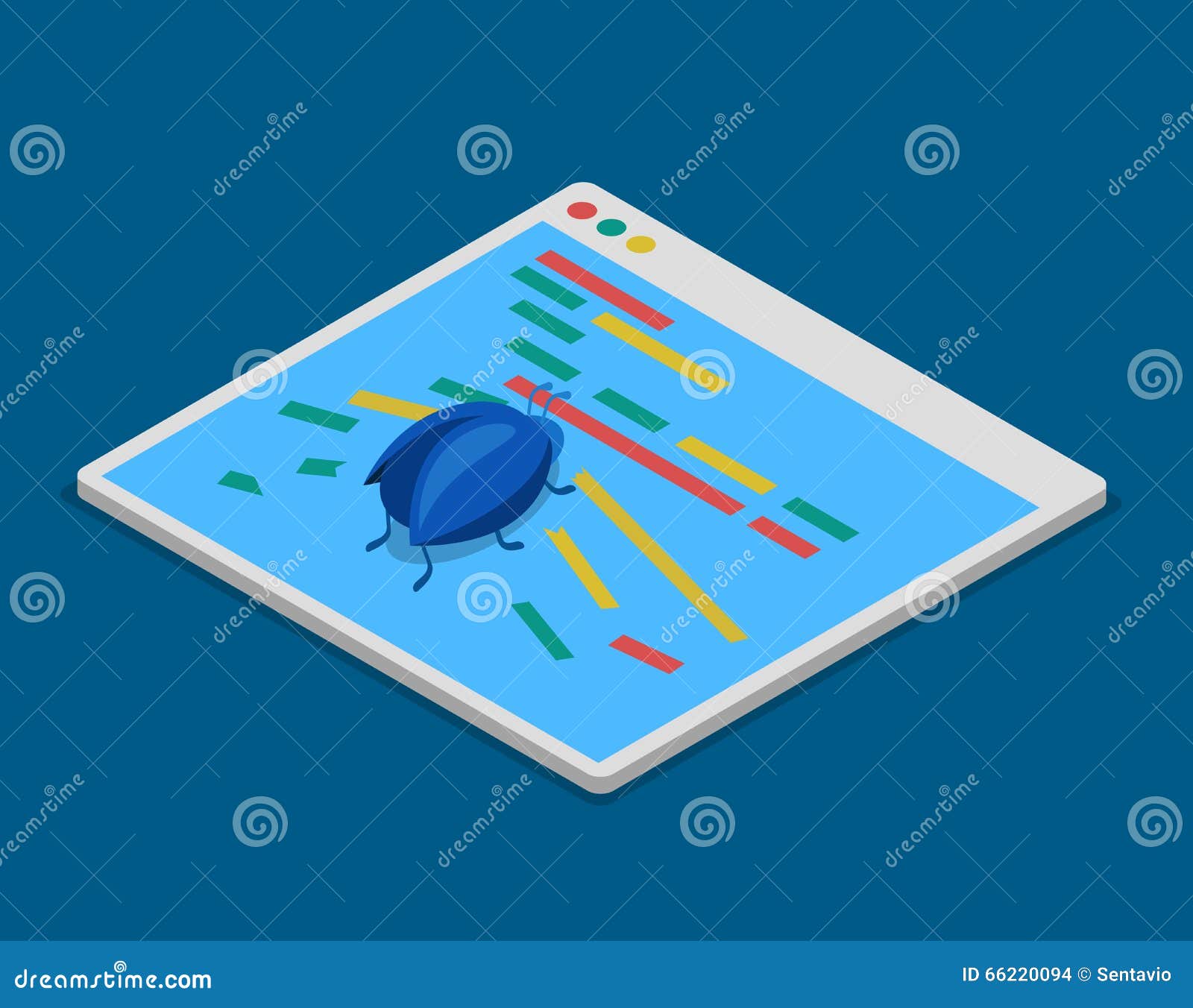 Program Code Bug Technology Coding Flat 3d Isometric Vector Stock Vector Illustration Of