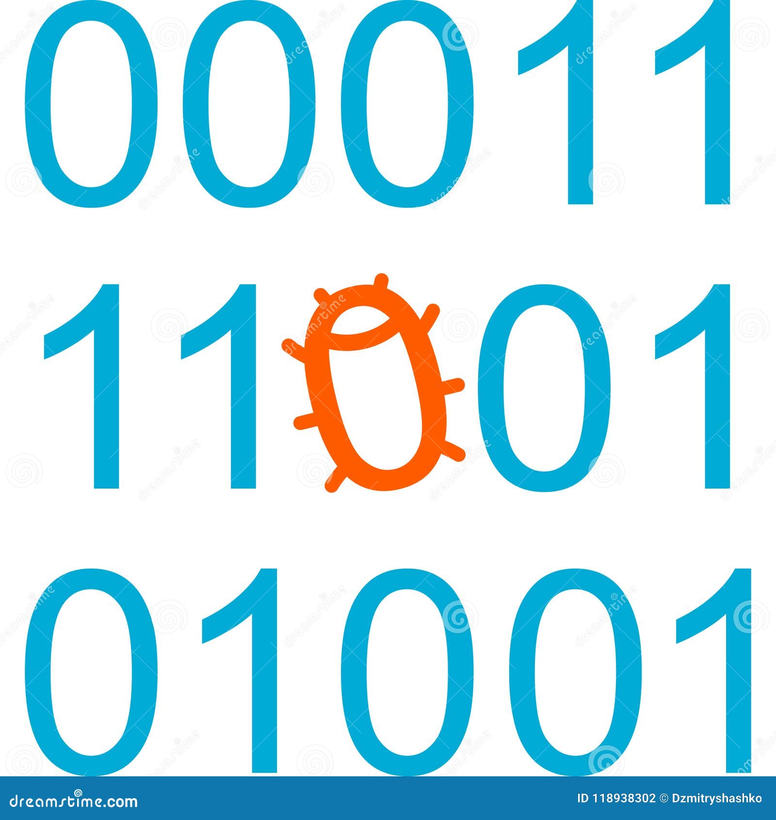 Program code with bug. stock vector. Illustration of debugger - 118938302