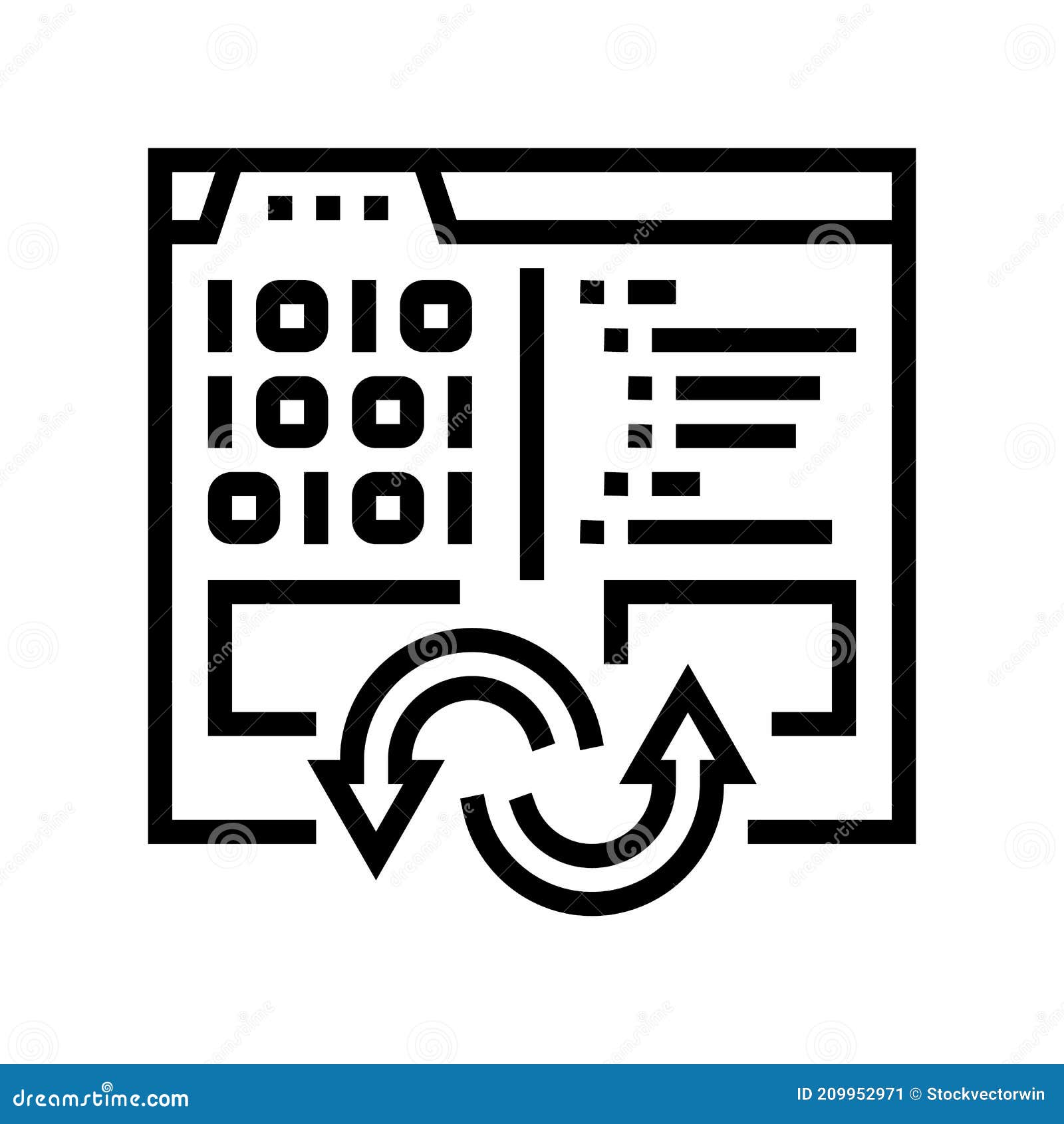 Program Code Converter Line Icon Vector Illustration Stock Vector ...